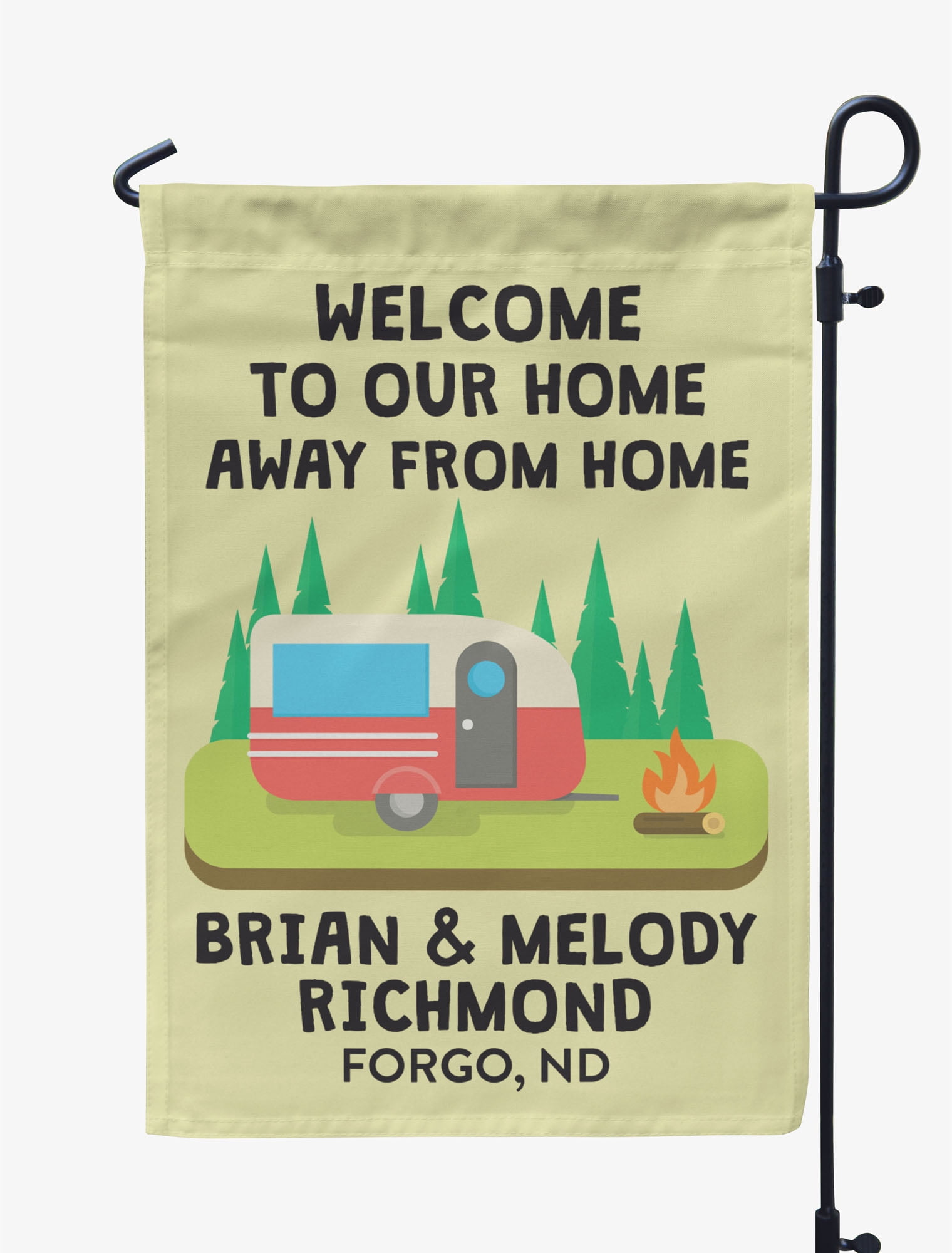 Printtoo Tan Welcome To Our Home Away From Home Campsite Camping Flags ...