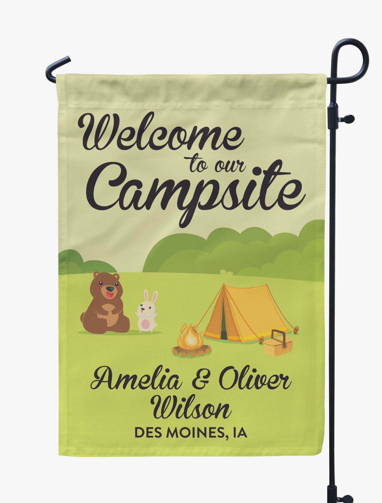 Printtoo Tan Welcome To Our Campsite Garden Summer Camping Flags ...