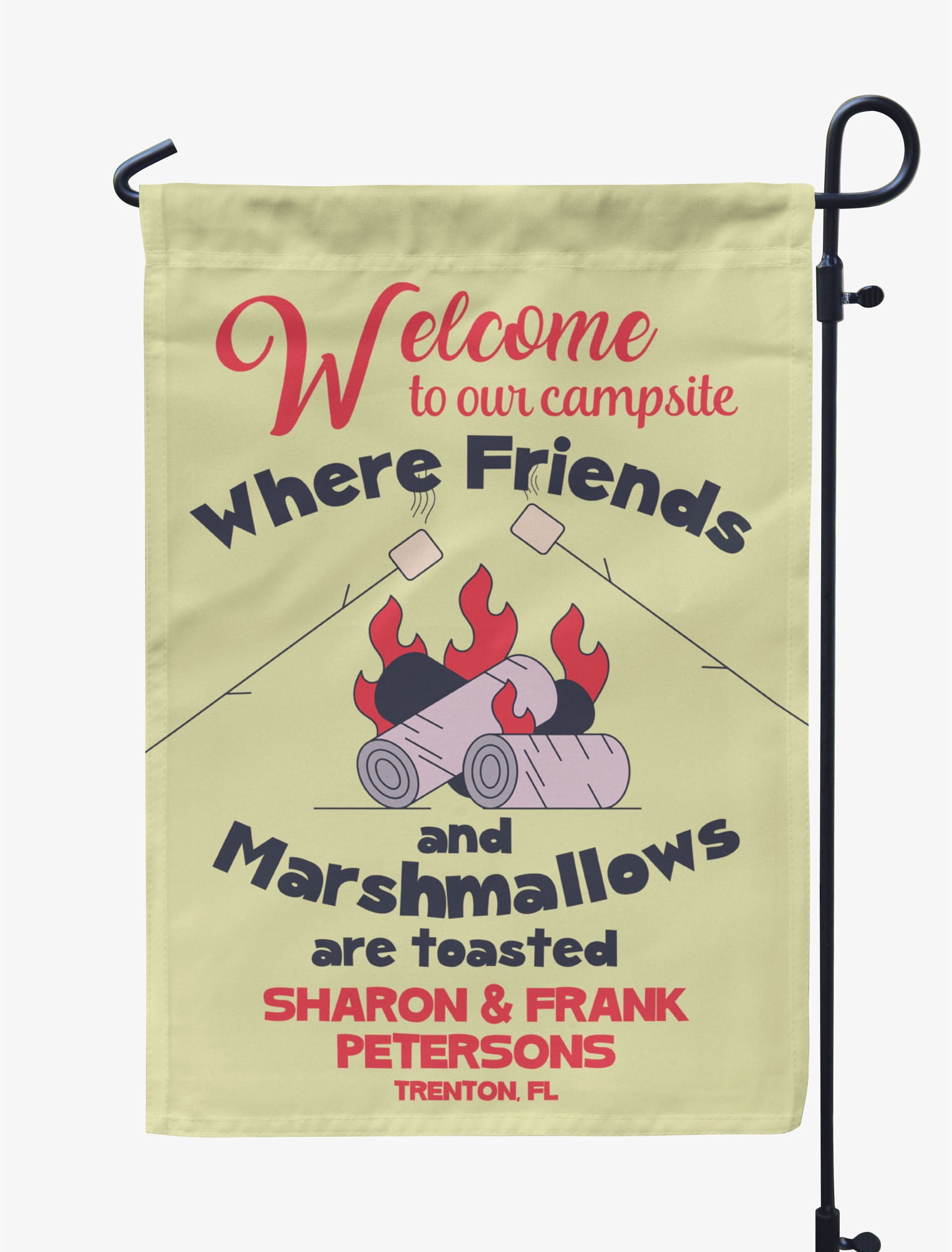Printtoo Tan Welcome To Our Campsite Where Friends And Marshmallows Are ...