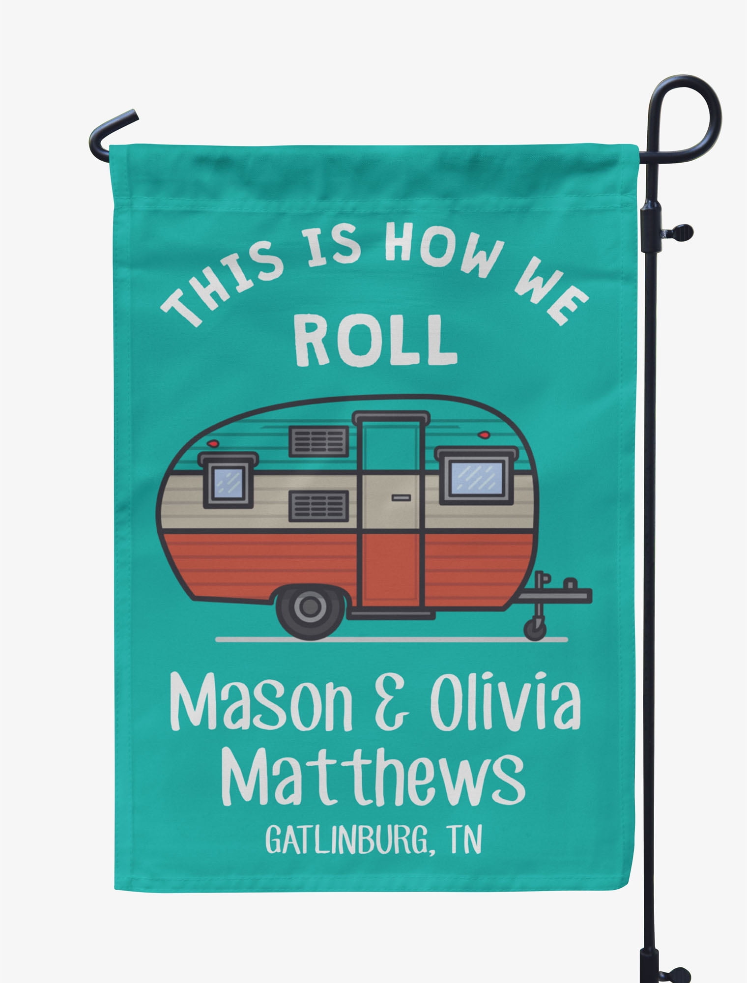 Printtoo Turquoise Blue This Is How We Roll Retro Camp Trailer Camping ...