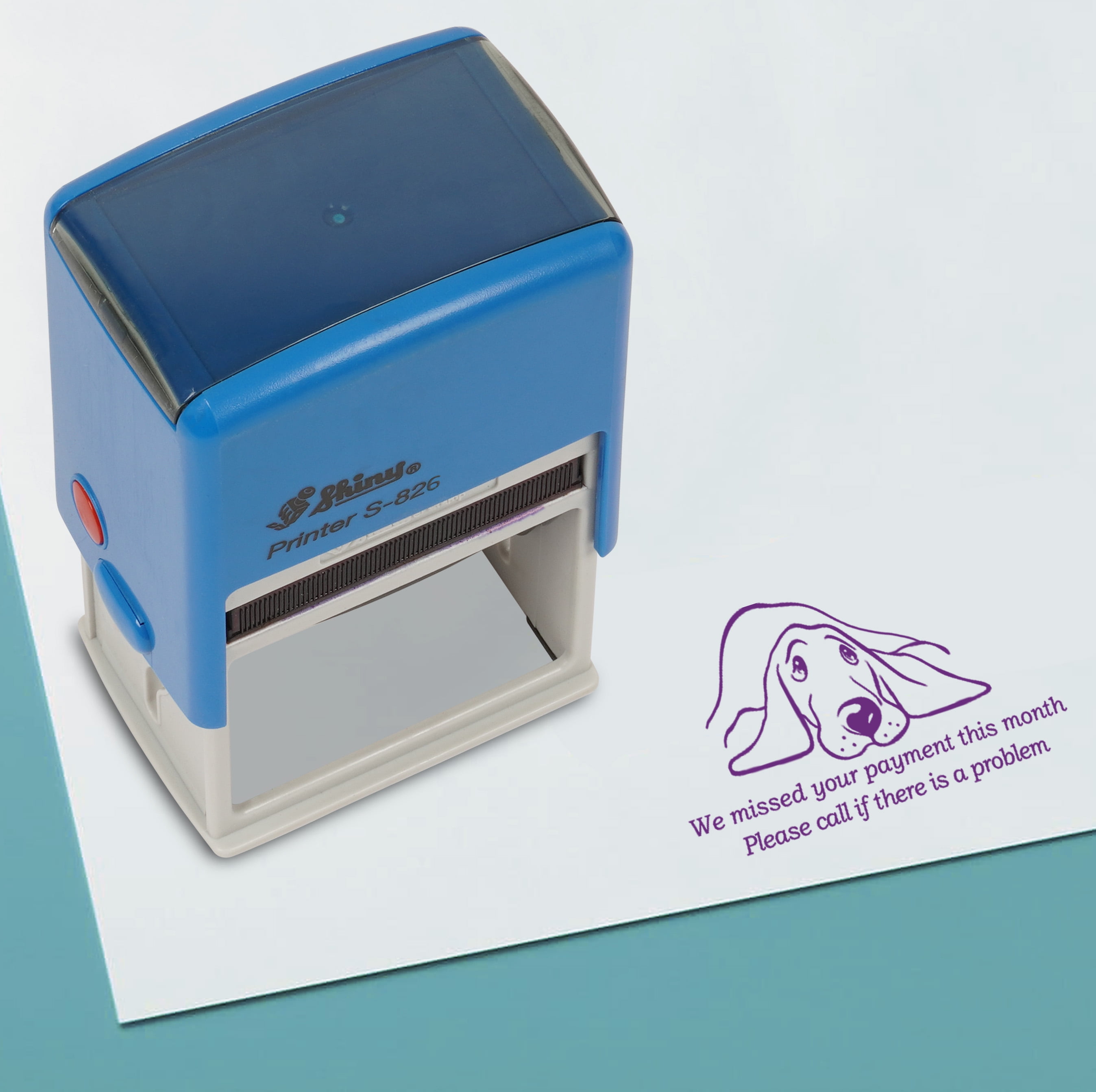 Printtoo We Missed Your Payment This Month Self Inking Rubber Stamp Pre ...