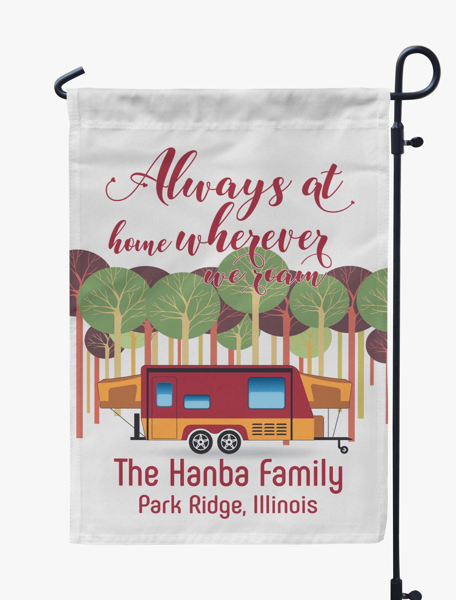 Printtoo White Always At Home Wherever We Roam Caravans ...