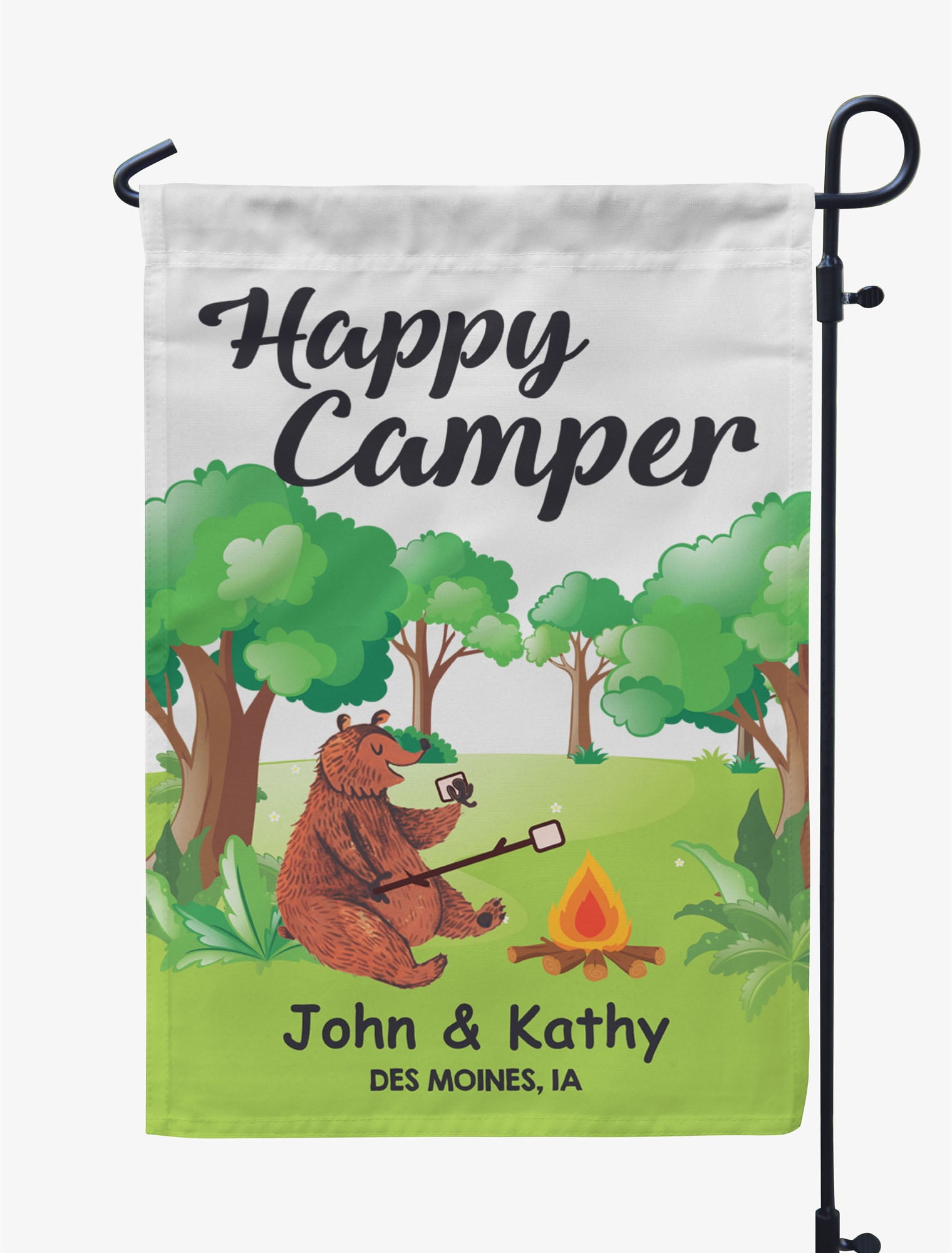 Printtoo White Happy Camper Garden Summer Personalized Camping Flags ...