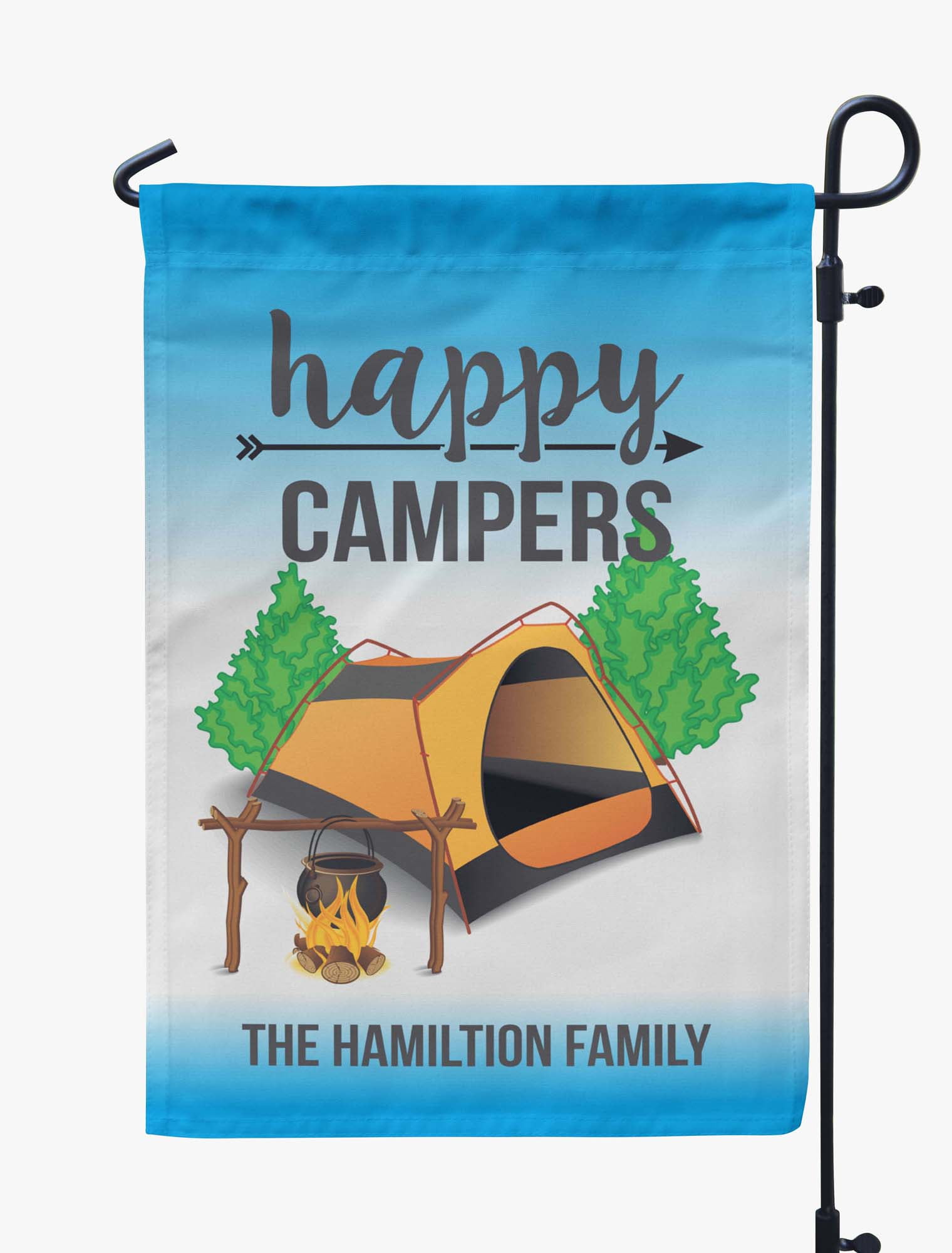 Printtoo White Happy Campers Campsite Camping Flags Personalized ...