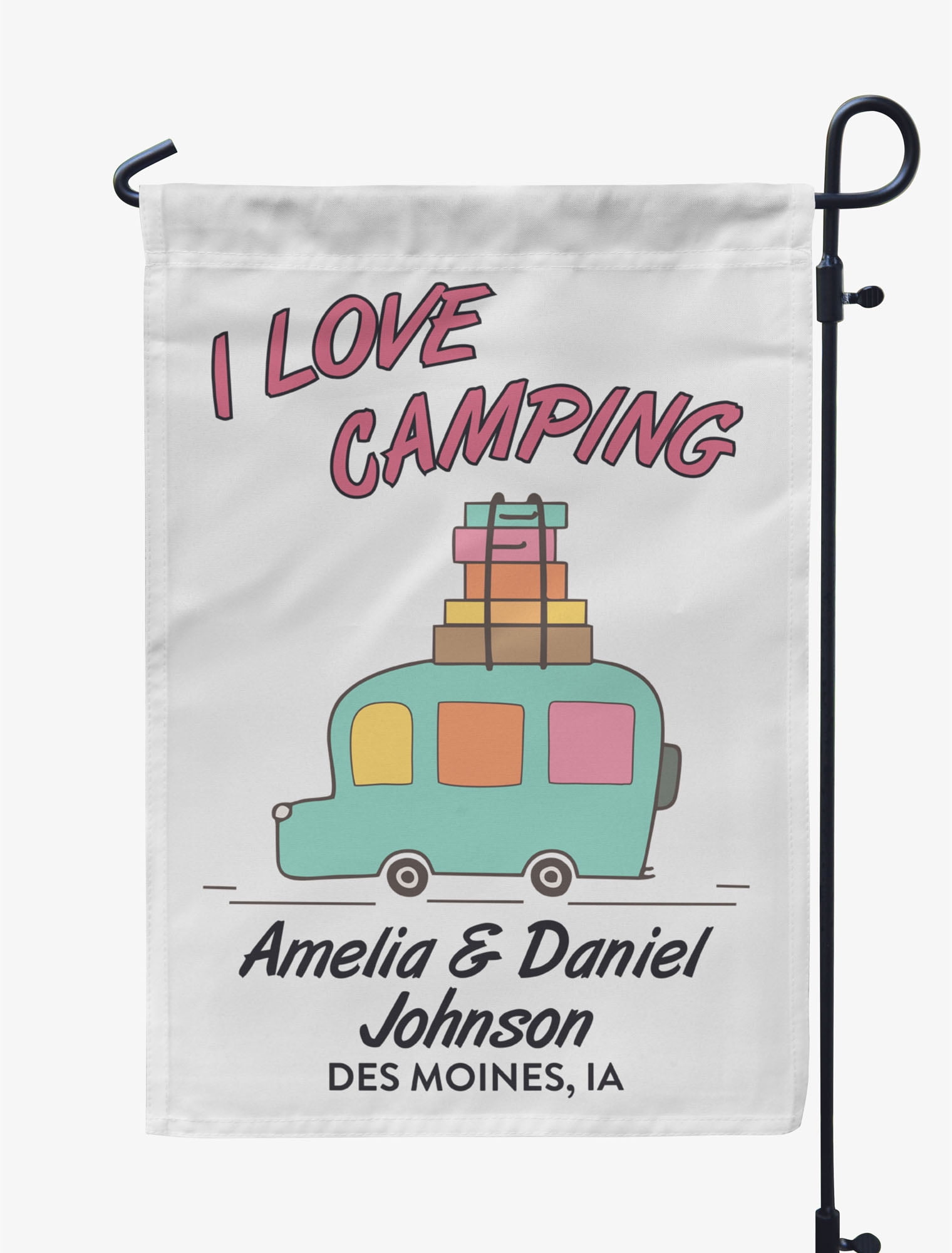 Printtoo White I Love Camping Family Camping Car Personalized Camping ...
