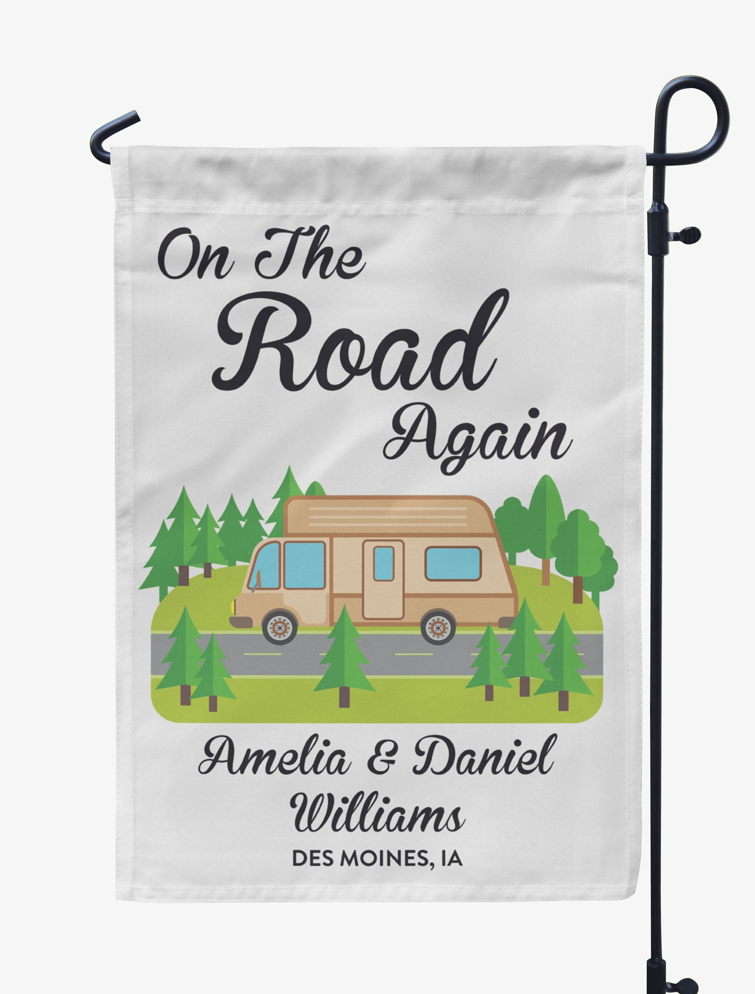 Printtoo White On The Road Again Caravans Personalized Camping Flags ...