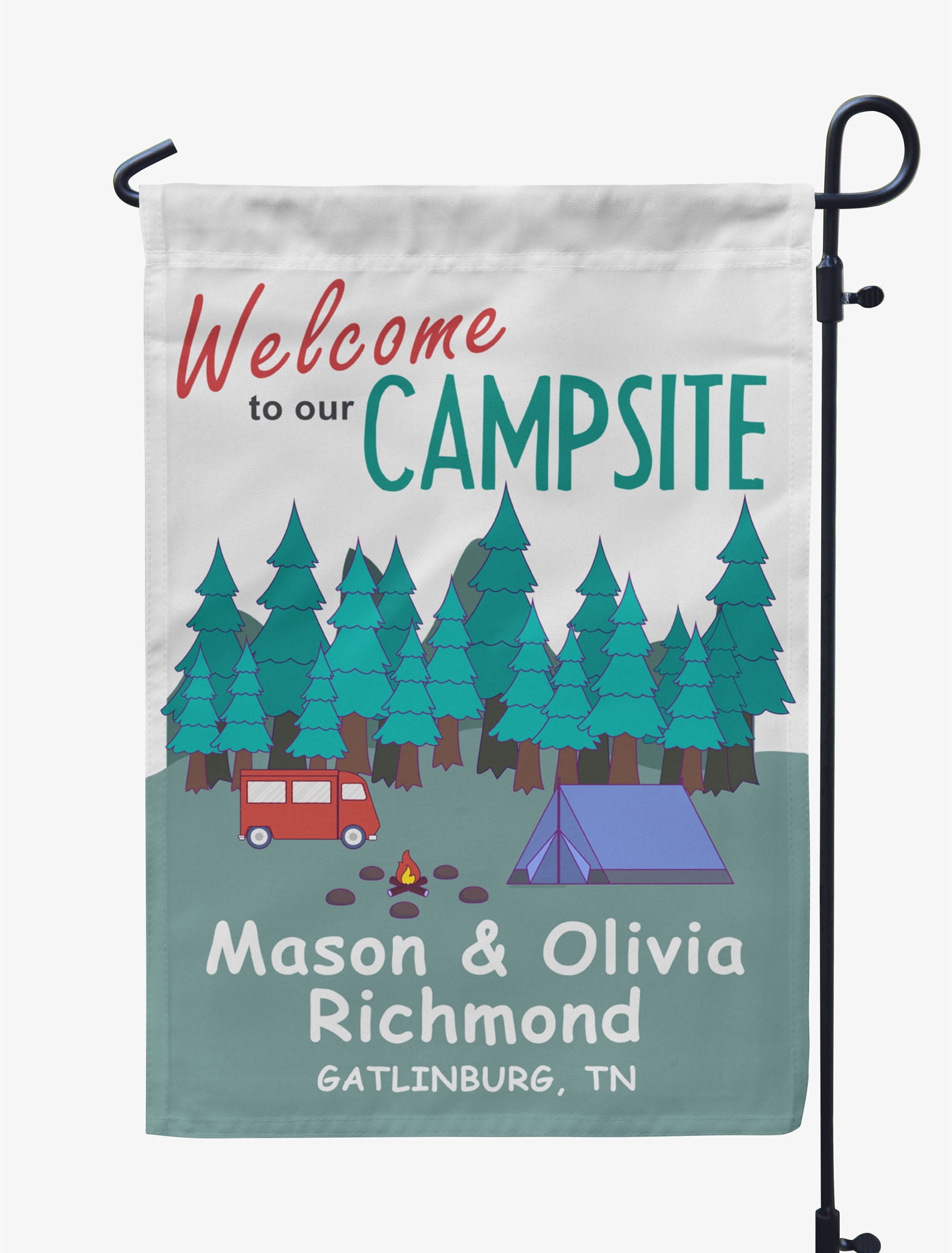 Printtoo White Welcome To Our Campsite Outdoor Personalized Camping ...