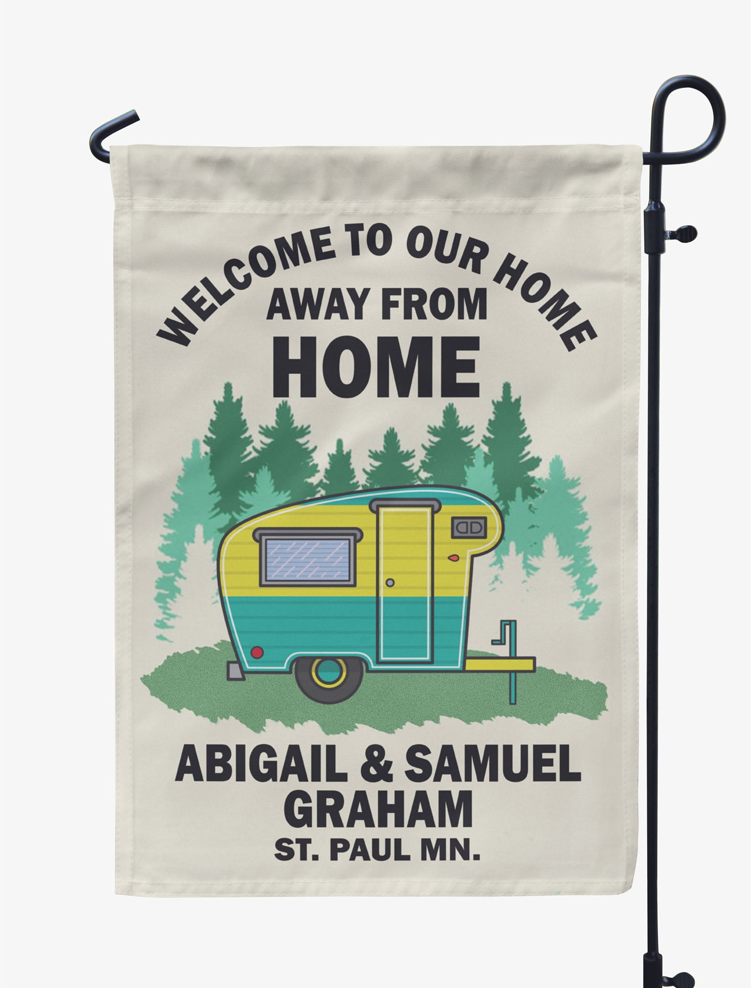 Printtoo White Welcome To Our Home Away From Home Retro Camp Trailer ...