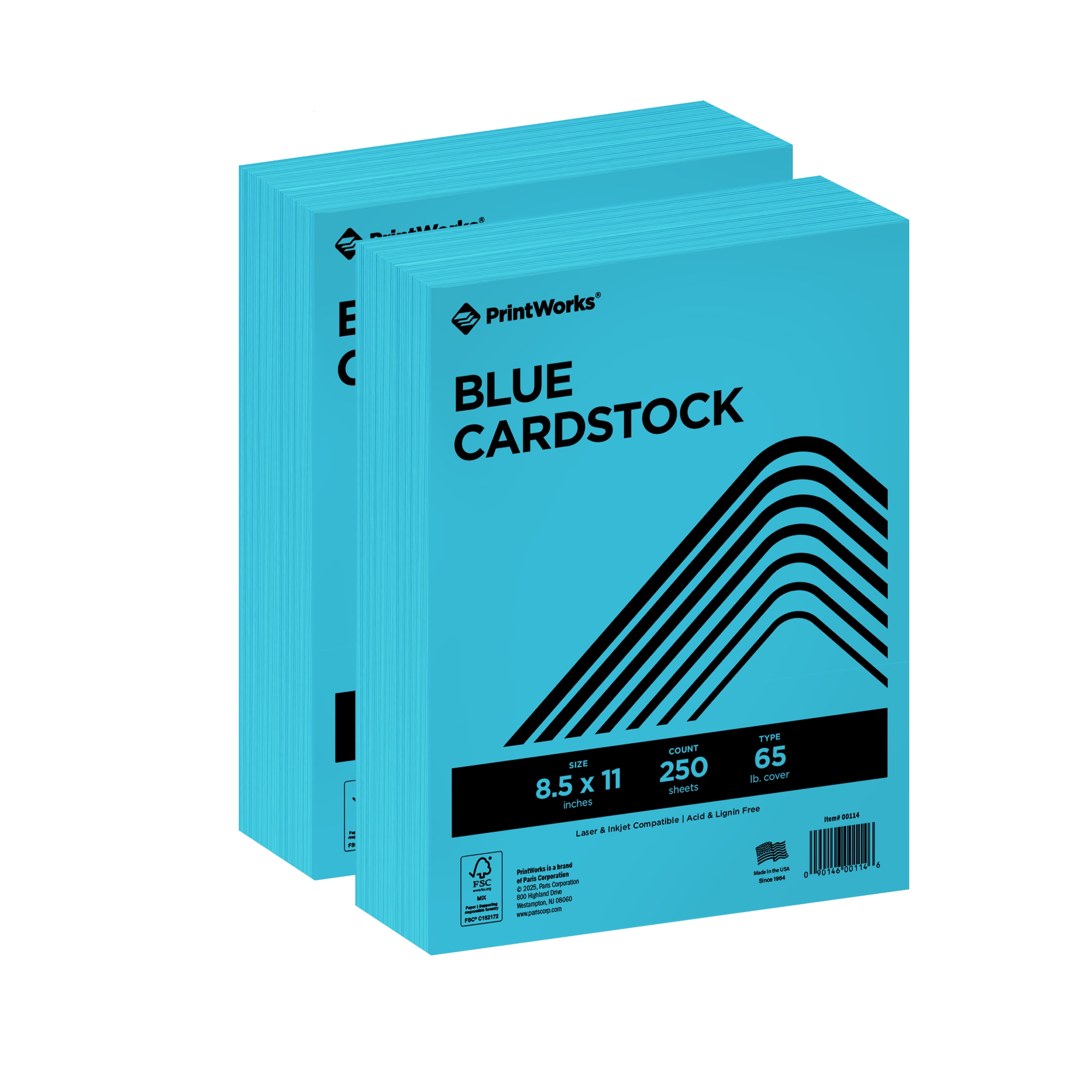 Printworks Bright Color Cardstock, Blue, 8.5 x 11, 65 lb, 500 Sheets ...
