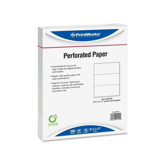 Printworks, PRB04122, Pre-Perforated Paper for Invoices, Statements ...