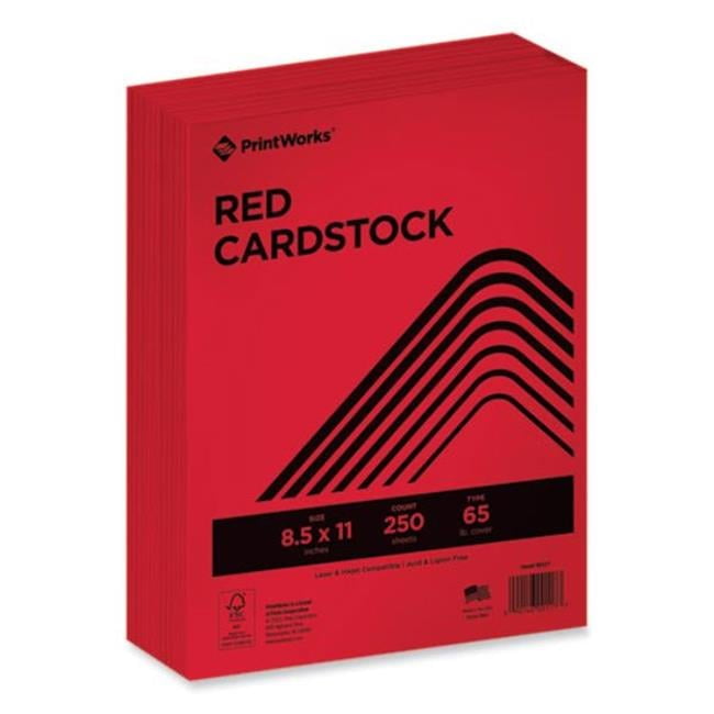 Printworks Professional PRB00117 65 lbs Color Cardstock, Red - 250 per ...
