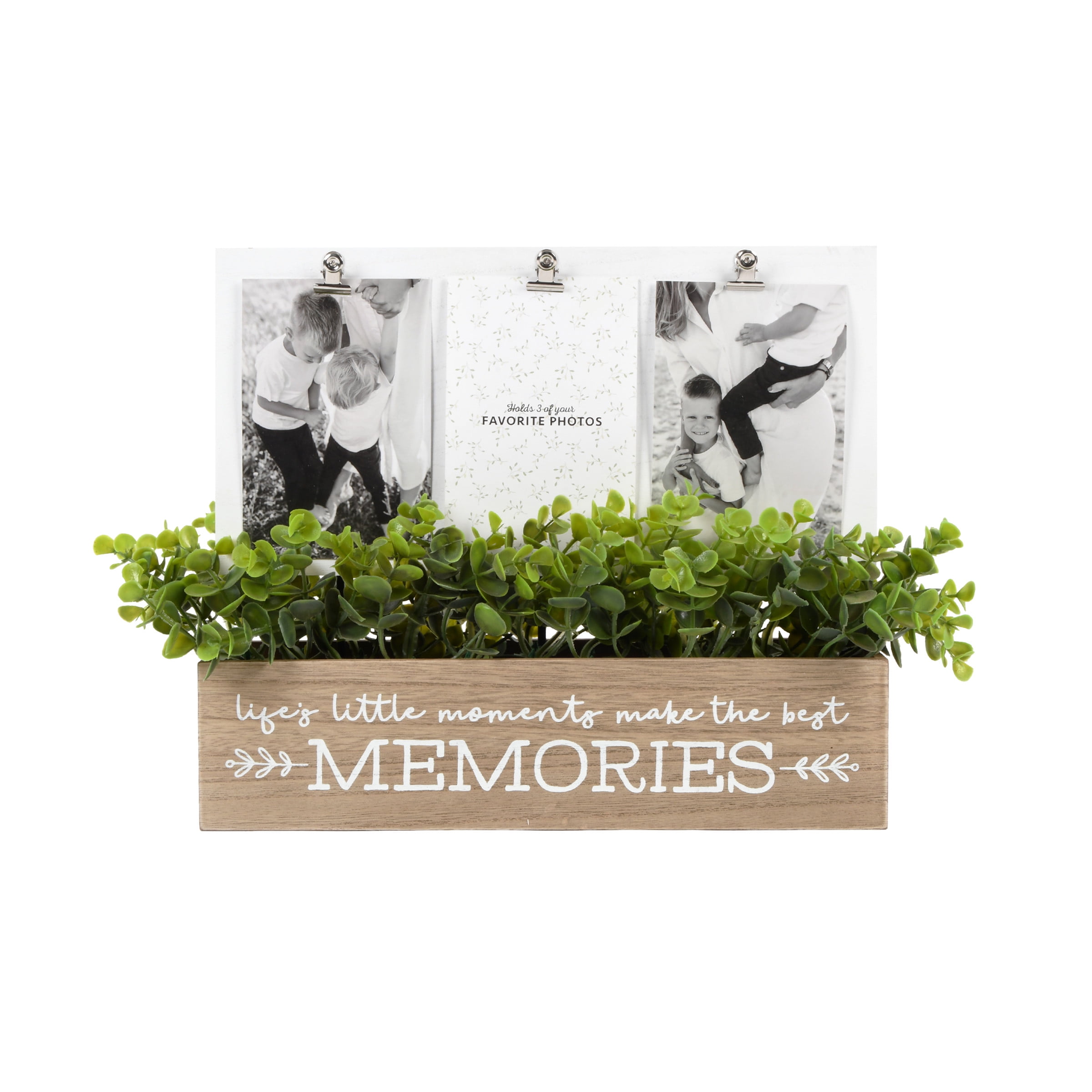 Prinz At Home 3-Opening Collage Picture Frame with Faux Greenery for ...