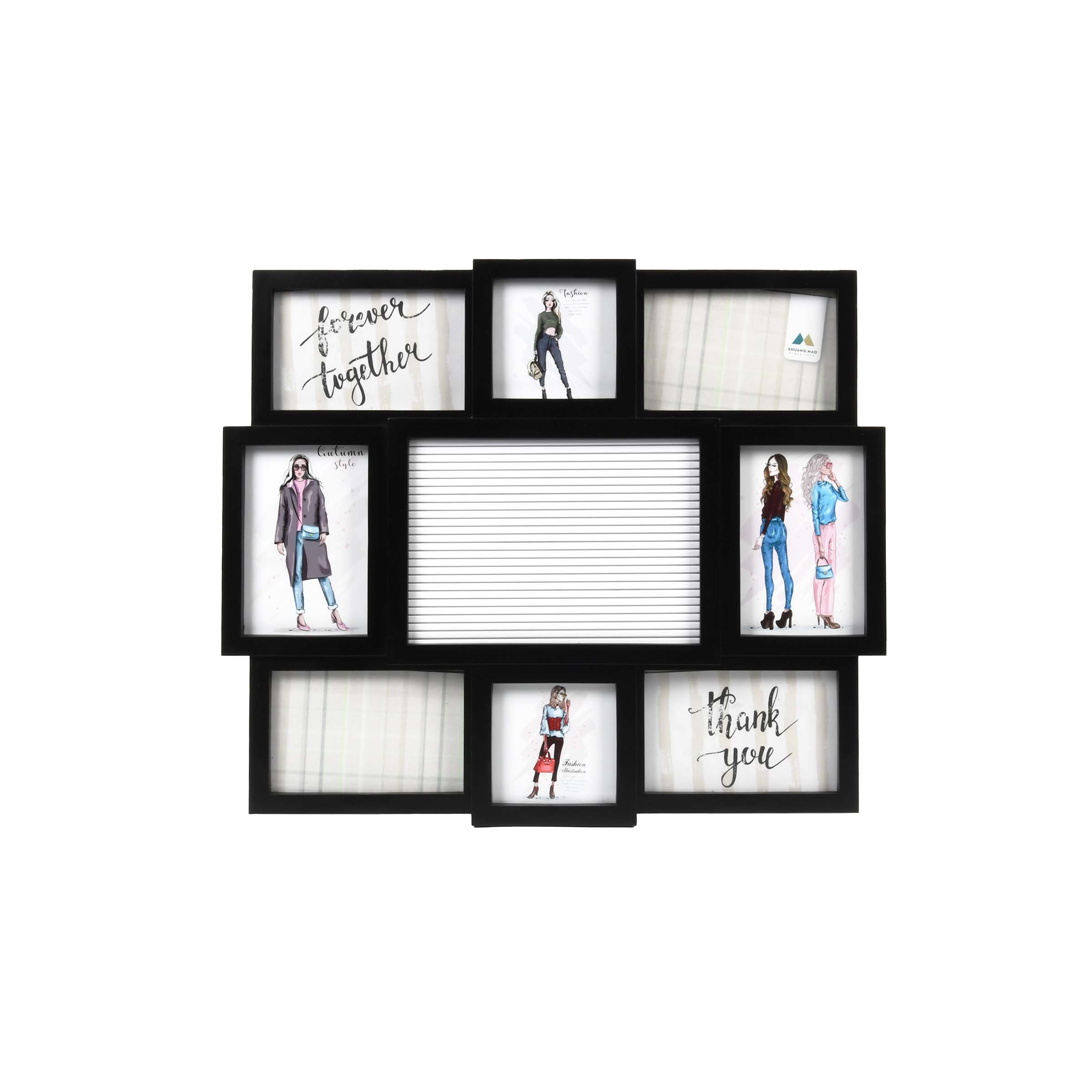 8-Opening Black Collage Photo Frame - Versatile Wall Display for Home ...