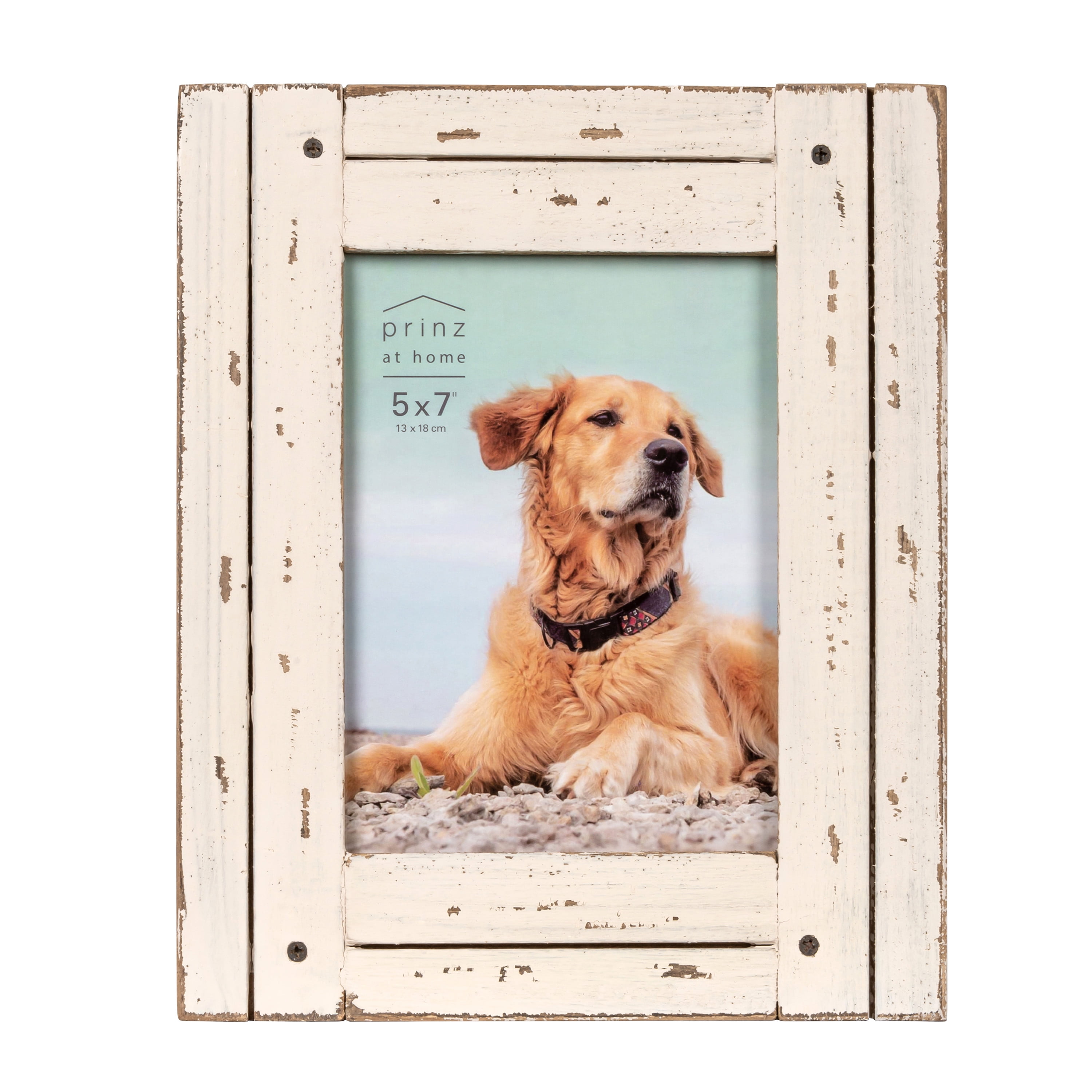 Prinz Homestead 5x7 Distressed Wood Picture Frame, Tabletop or Wall ...