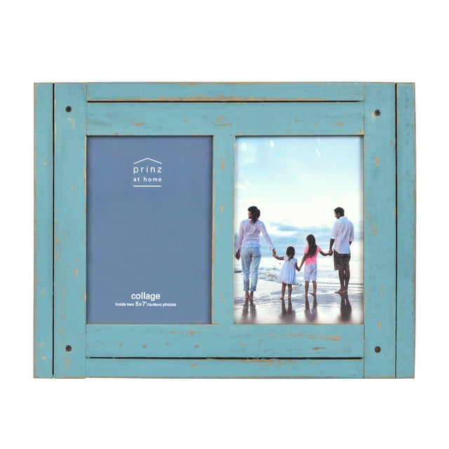 Prinz Homestead Collage Picture Frame for Two 5x7 Photos, Distressed ...