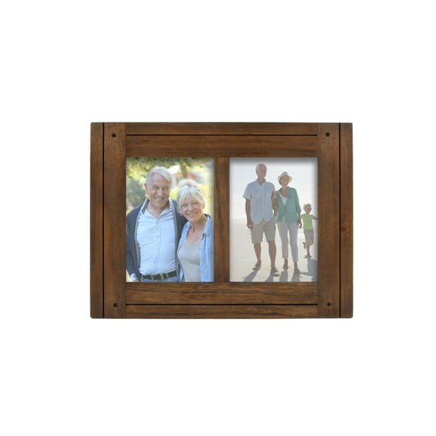 Prinz Homestead Double 5x7 Distressed Walnut Collage Picture Frame ...