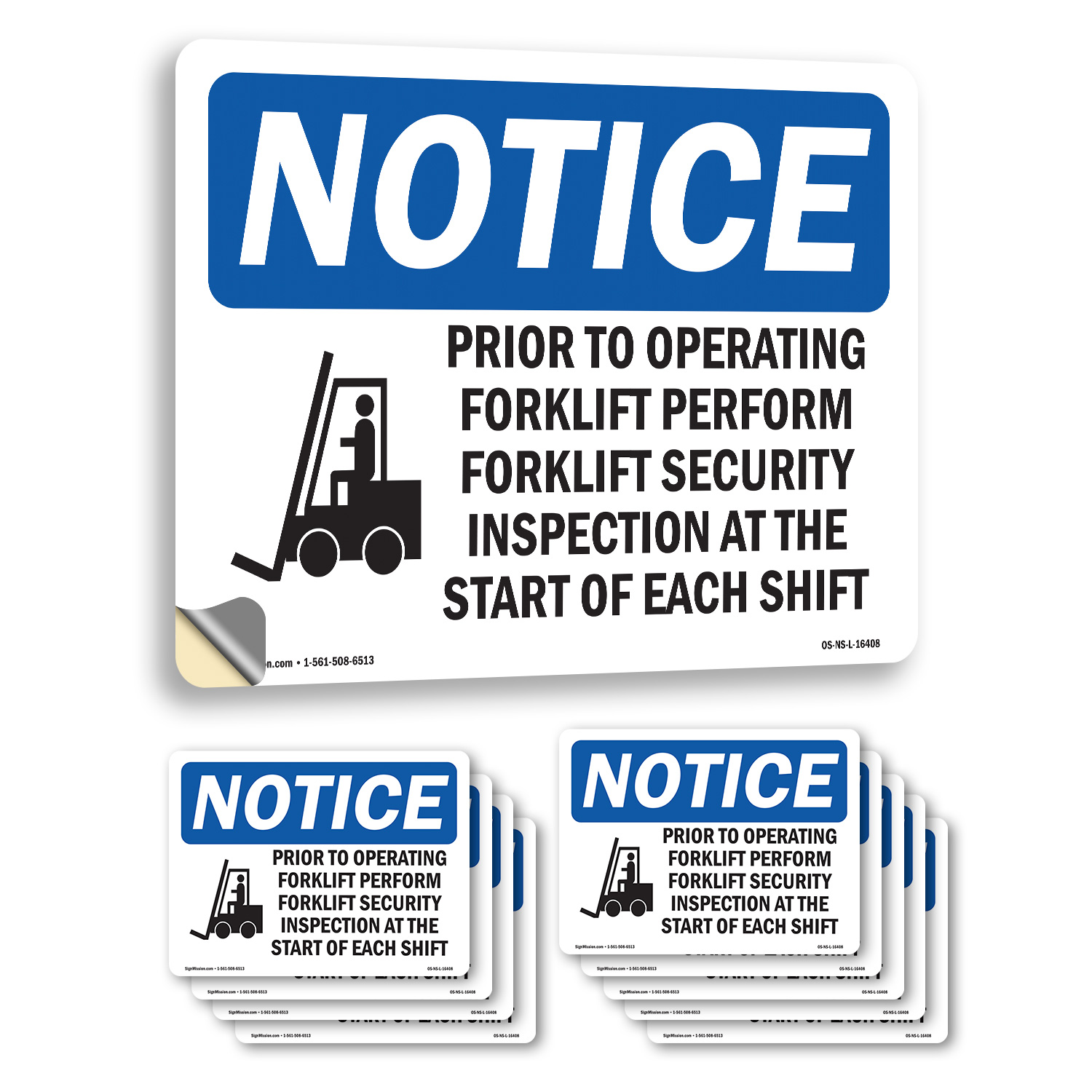 Prior To Operating Forklift Safety OSHA Notice Vinyl Decal Label 24 ...