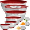 Priority Chef 6-PC Stainless Steel Mixing Bowls with Lids Set, 3 Grater ...