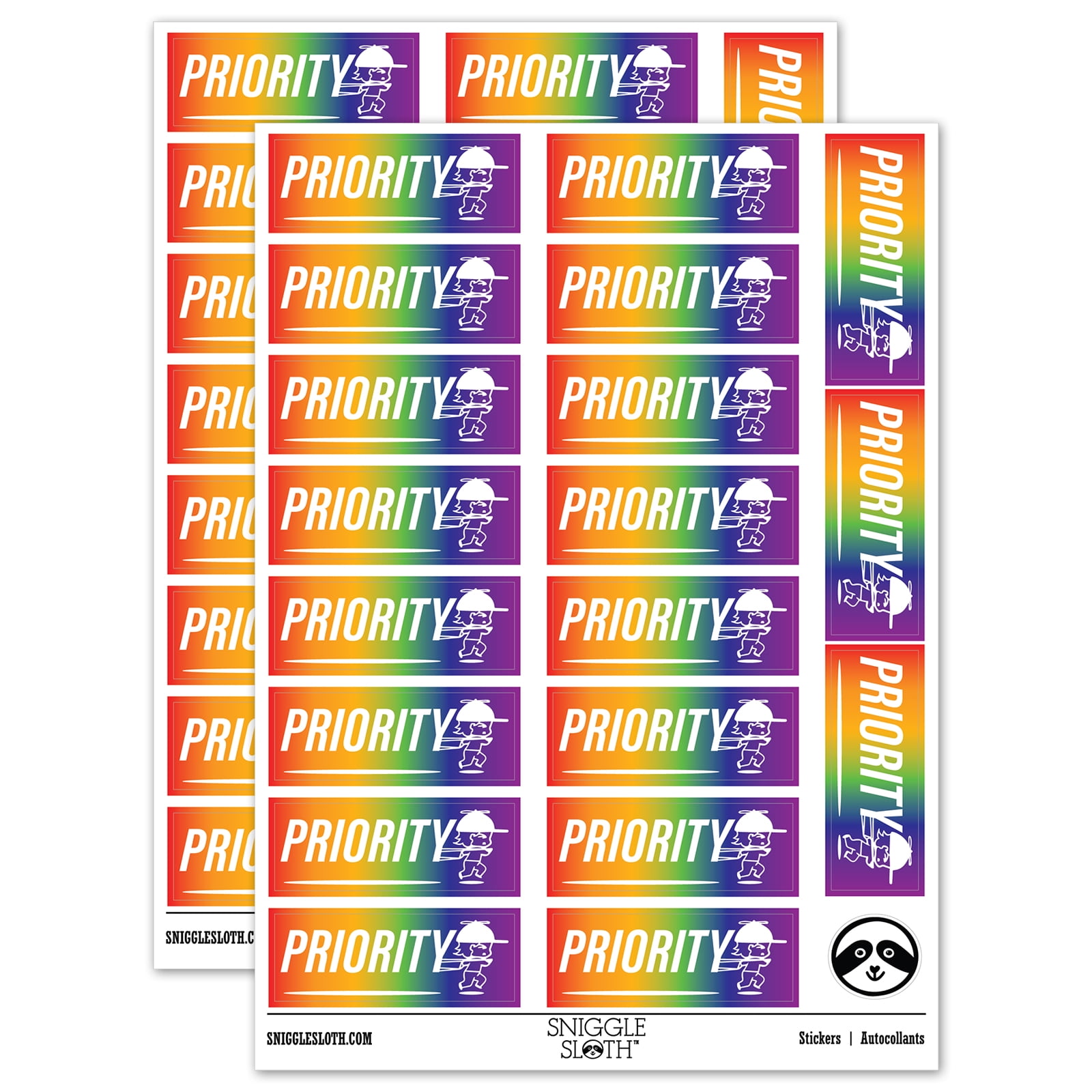 Priority Mail Service Expedited Running Person Sticker Set - Rainbow ...