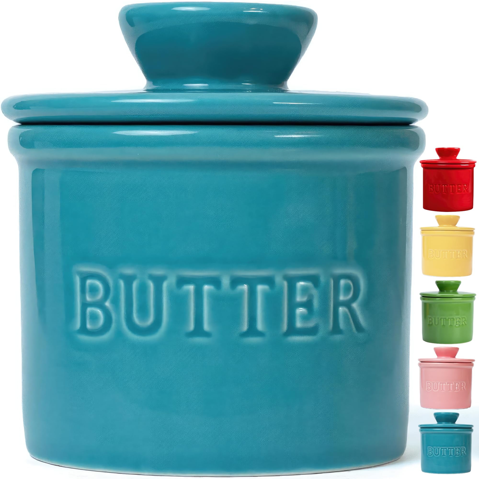Priority Chef French Butter Crock for Counter with Water Line, Ceramic ...