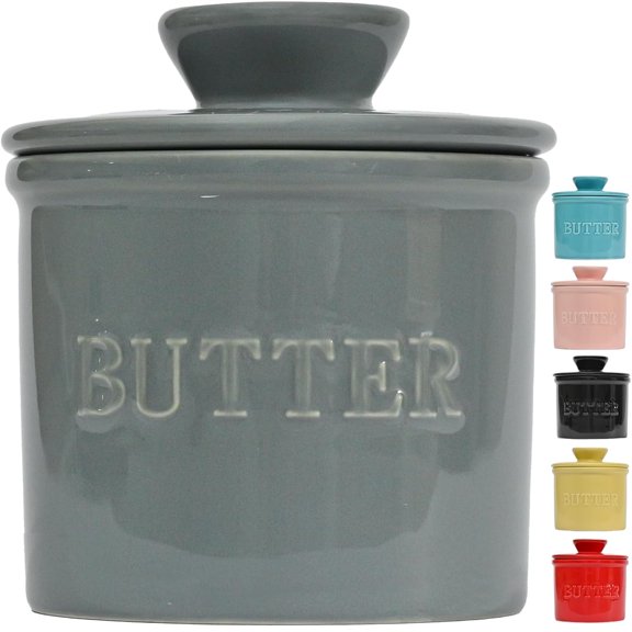 Butter Bell® Crock – Antique Goldenrod Ceramic Butter Holder with Lid ...
