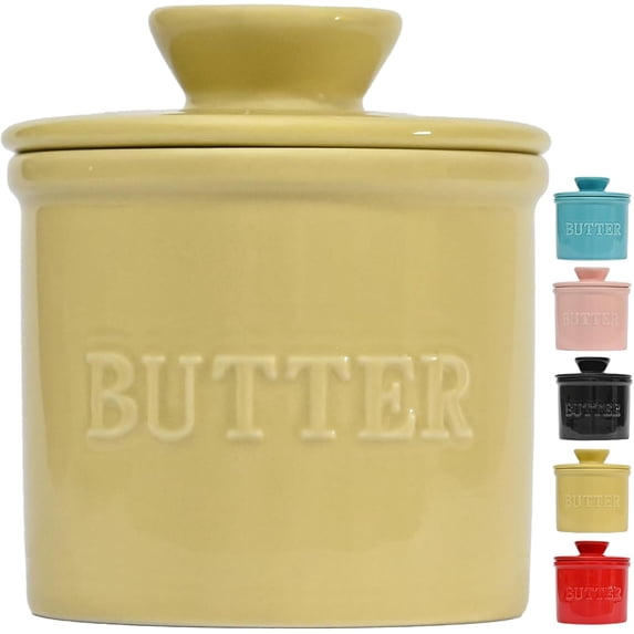 PriorityChef French Butter Crock with Lid, Butter Keeper to Keep Butter ...