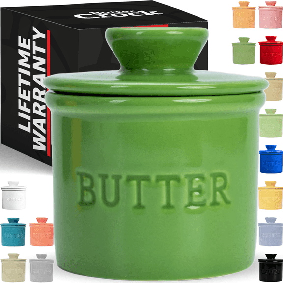 Butter Bell® Crock – Antique Goldenrod Ceramic Butter Holder with Lid ...