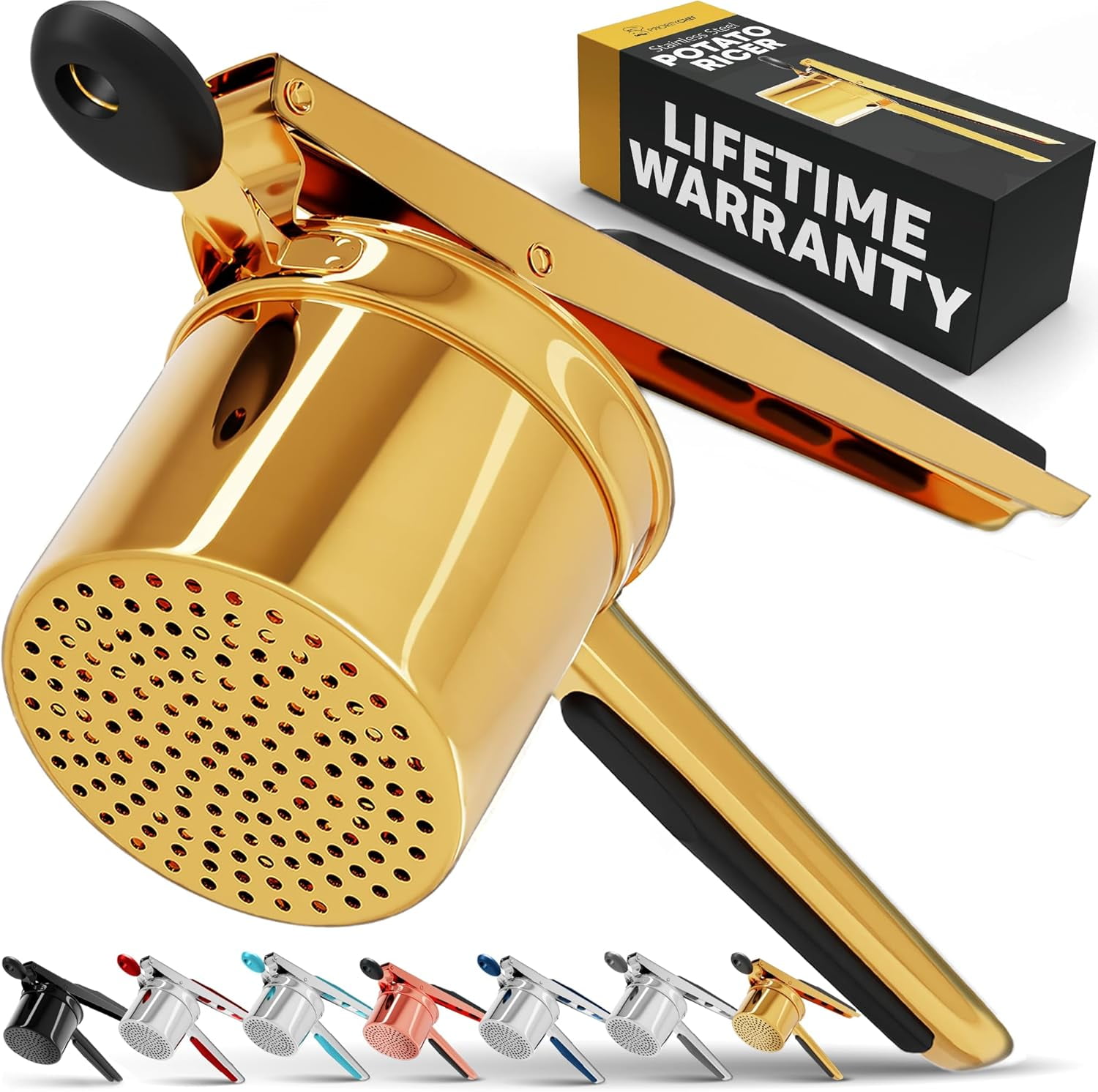 PriorityChef Large 15oz Potato Ricer, Heavy Duty Stainless Steel Potato ...