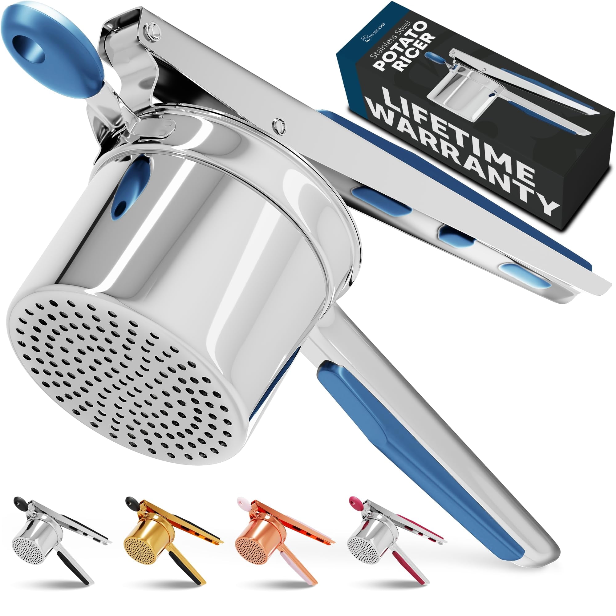 PriorityChef Large 15oz Potato Ricer, Heavy Duty Stainless Steel Ricer ...