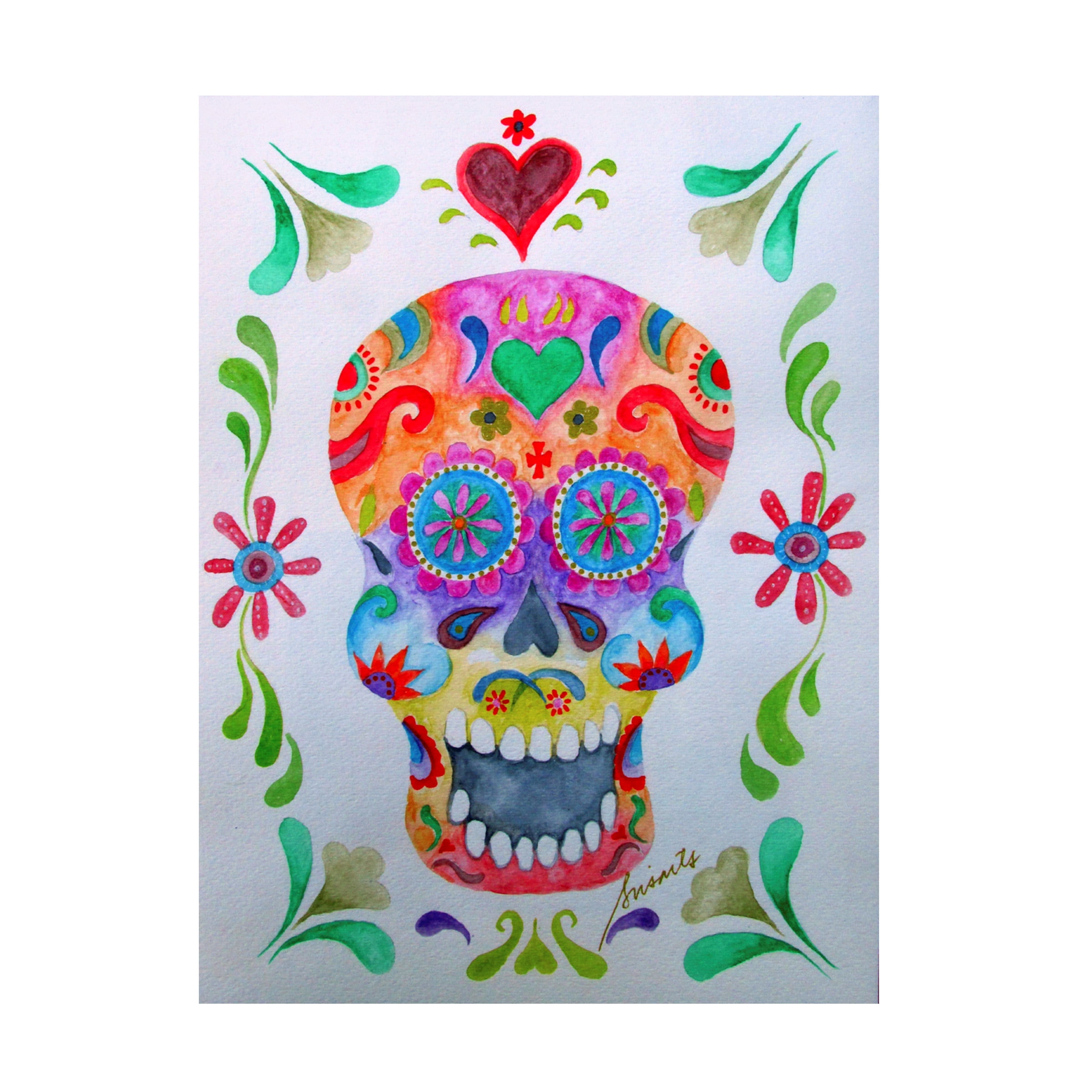Prisarts 'Sugar Skull Calaca II' Canvas Art - Walmart Business Supplies