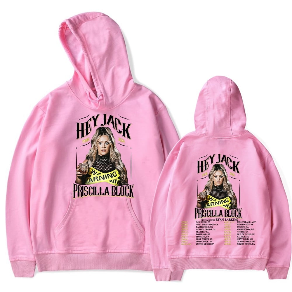 Priscilla Block Hey Jack Tour Hoodies for men and women, fashionable 2025 tour logo, casual long ...