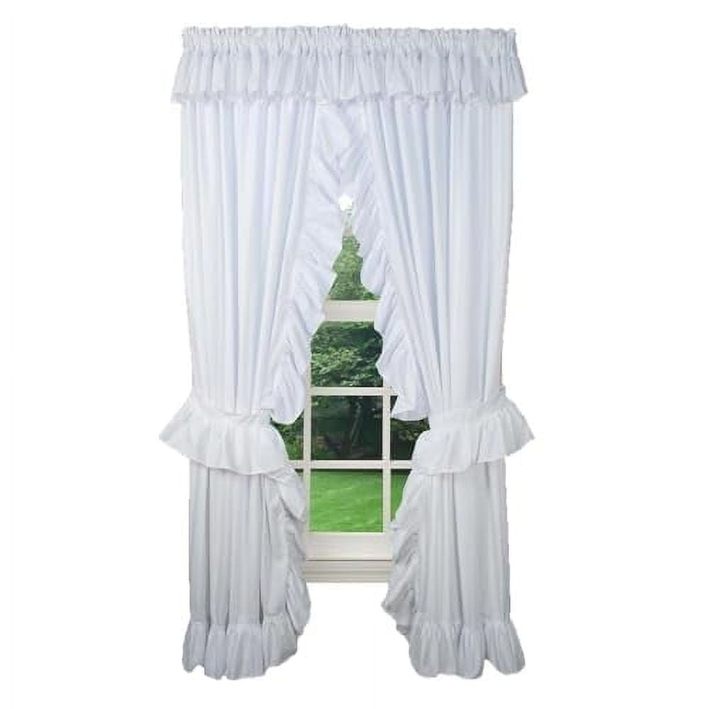 Priscilla Classic Rod Pocket Curtain Panel Pair (White, 84" W x 84" L ...