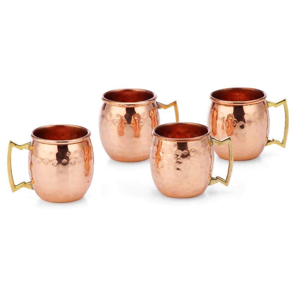 Prisha India Craft 2oz. Mini Moscow Mule Shot Mug, Solid Copper Cups ...