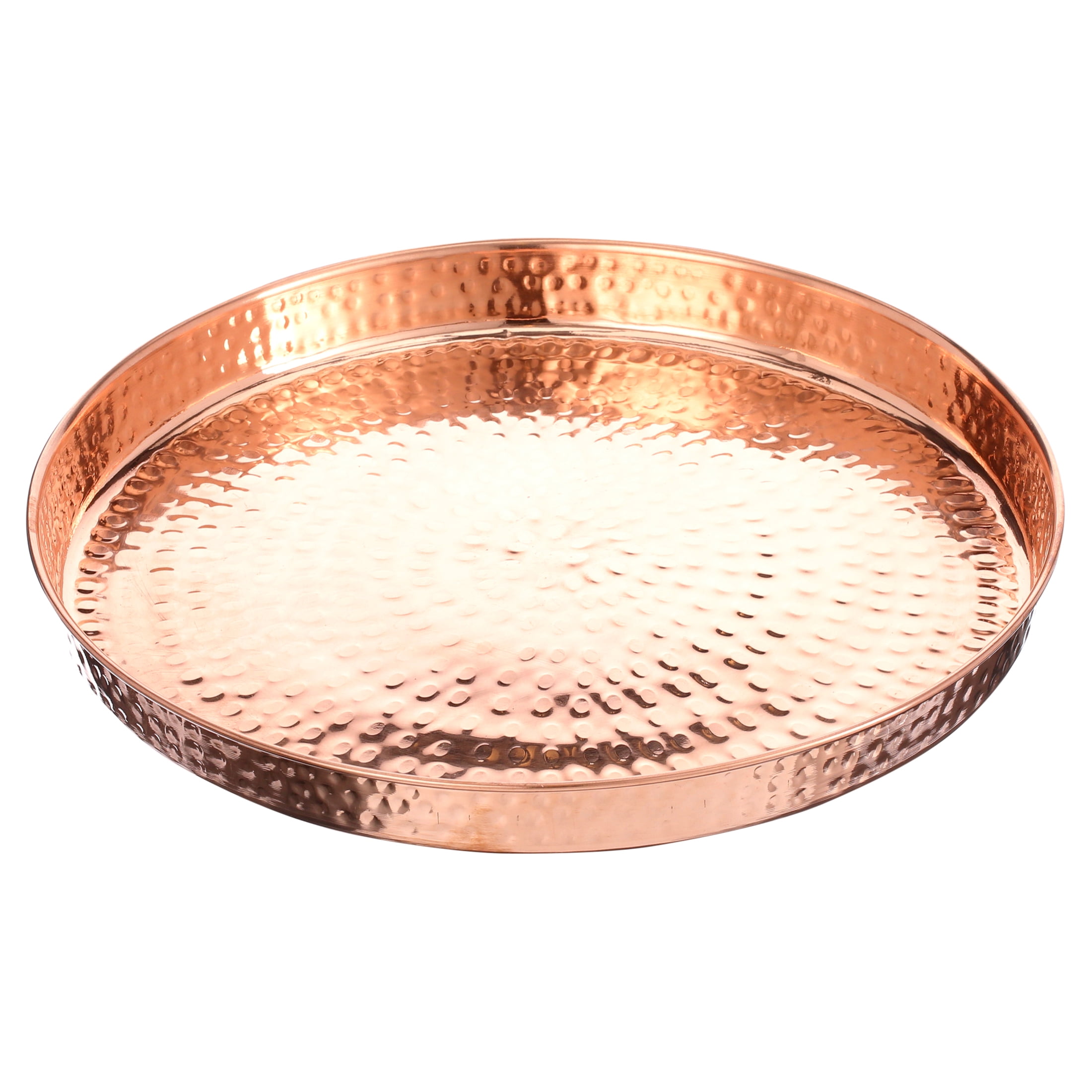 Prisha India Craft Pure Copper Dinner Plate - Diameter 12 inch ...