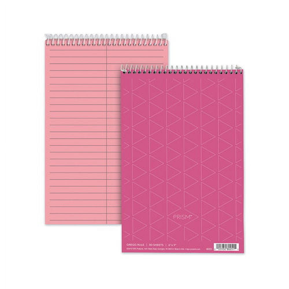 Prism Steno Pads, Gregg Rule, Pink Cover, 80 Pink 6 X 9 Sheets, 4/pack ...