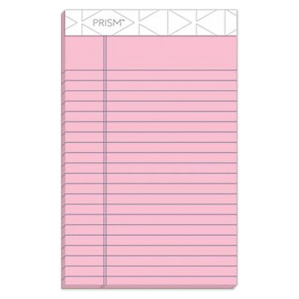 Prism Writing Pads Narrow Rule, 5 x 8, Pastel Pink, 50 Sheets, 12/Pack ...