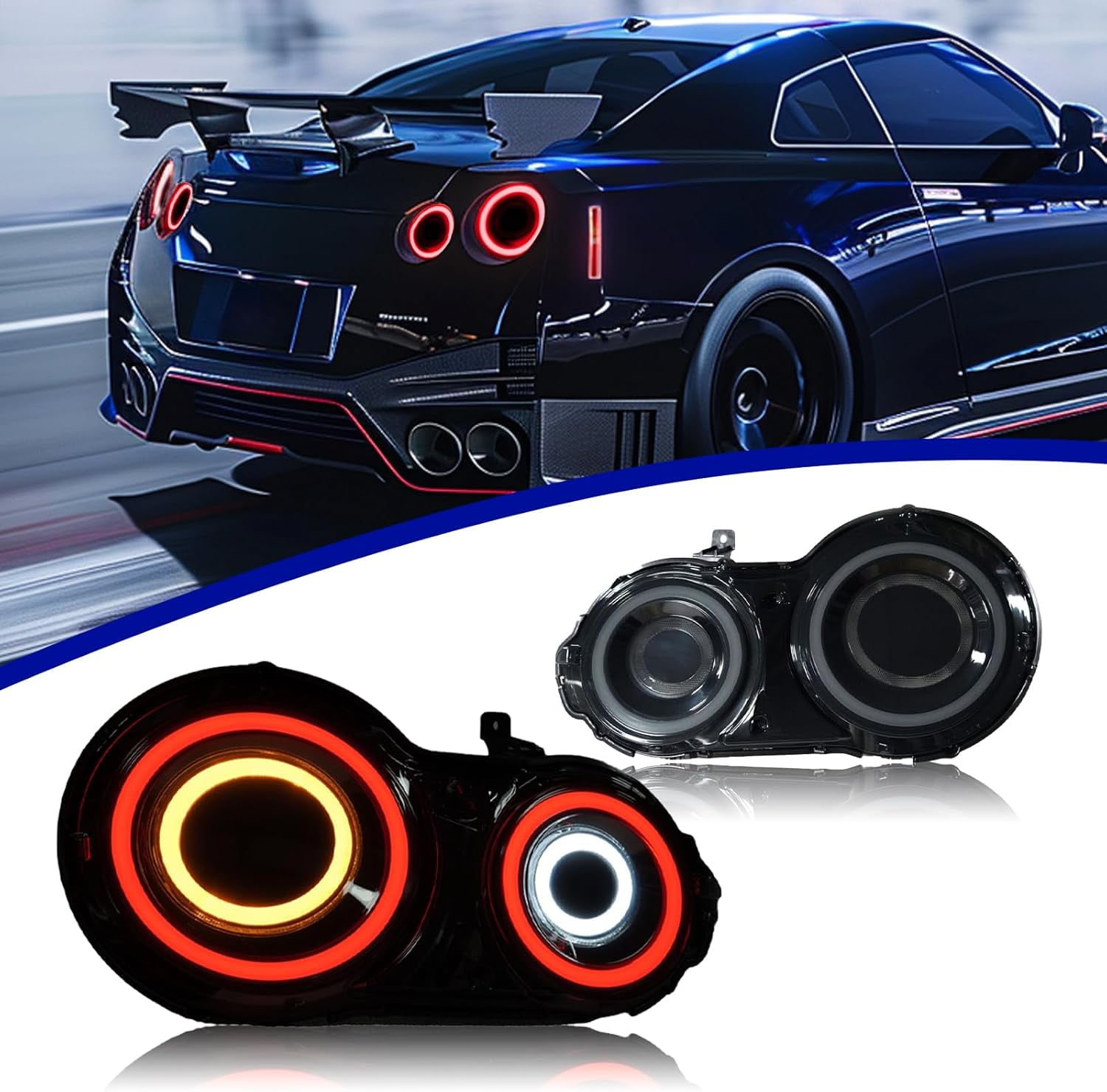PrismBeam Signature LED Tail Lights Compatible with Nissan GT-R R35 ...