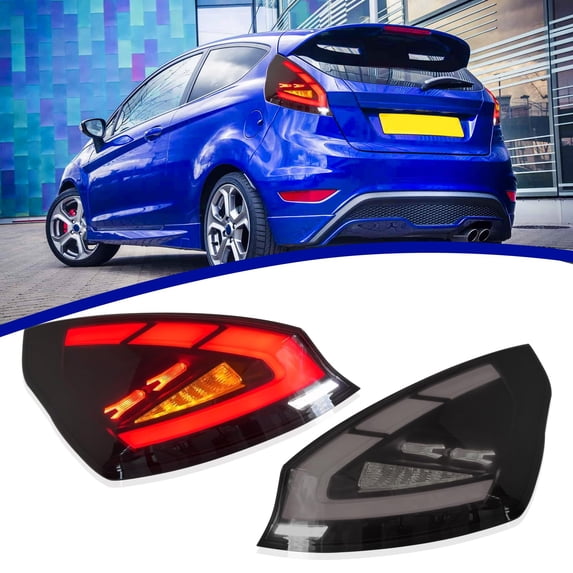 PrismBeam Smoked LED Tail Lights Replacement for Ford Fiesta 2009-2015 ...