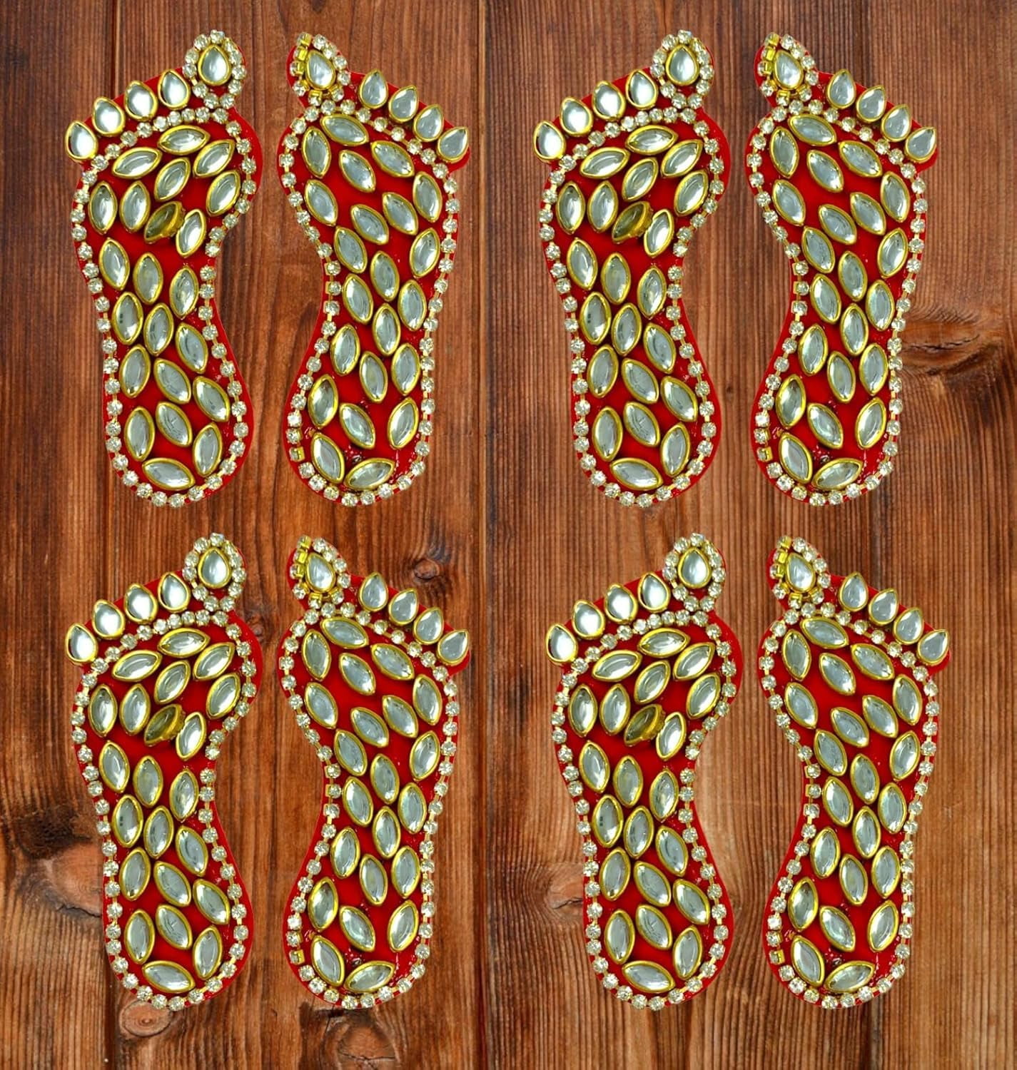 Prisma Collections 4 Pair Set Kundan Lakshmi Charan Paduka Diwali ...