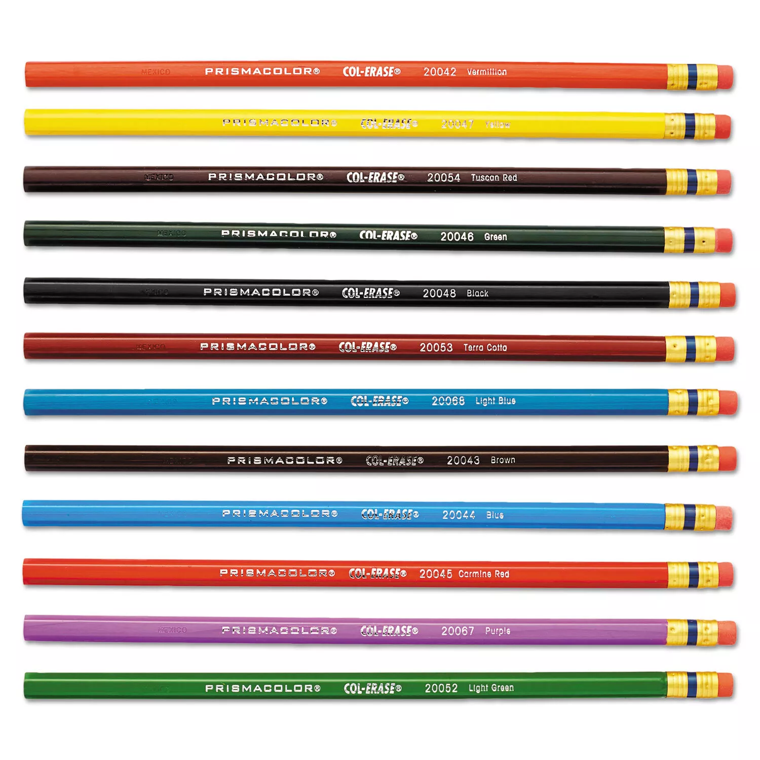 Prismacolor Col-Erase Pencil w/Eraser 12 Assorted Colors/Set 20516 ...