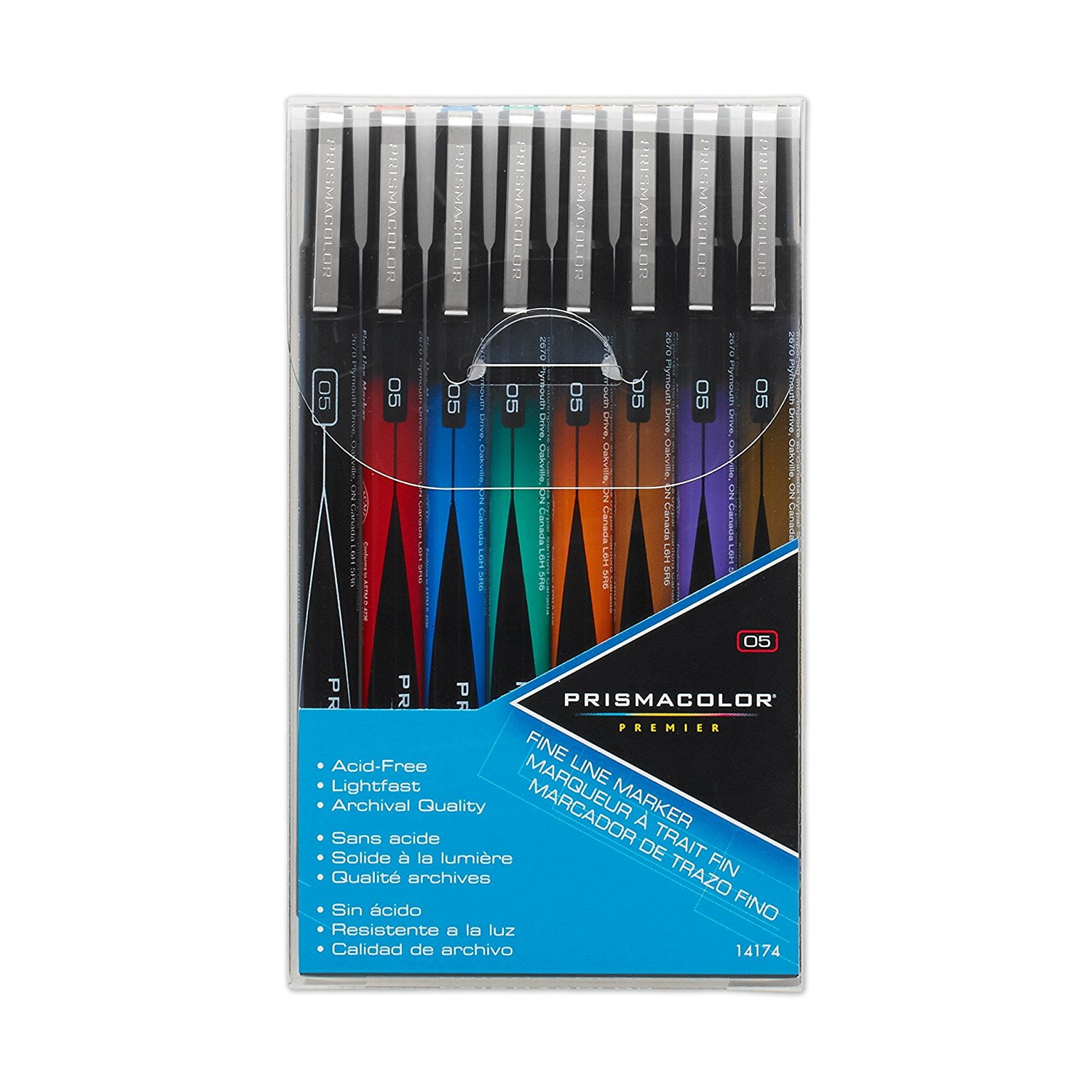 Prismacolor Premier Fine Line Markers, 0.5mm Fine Tip, Assorted Colors ...