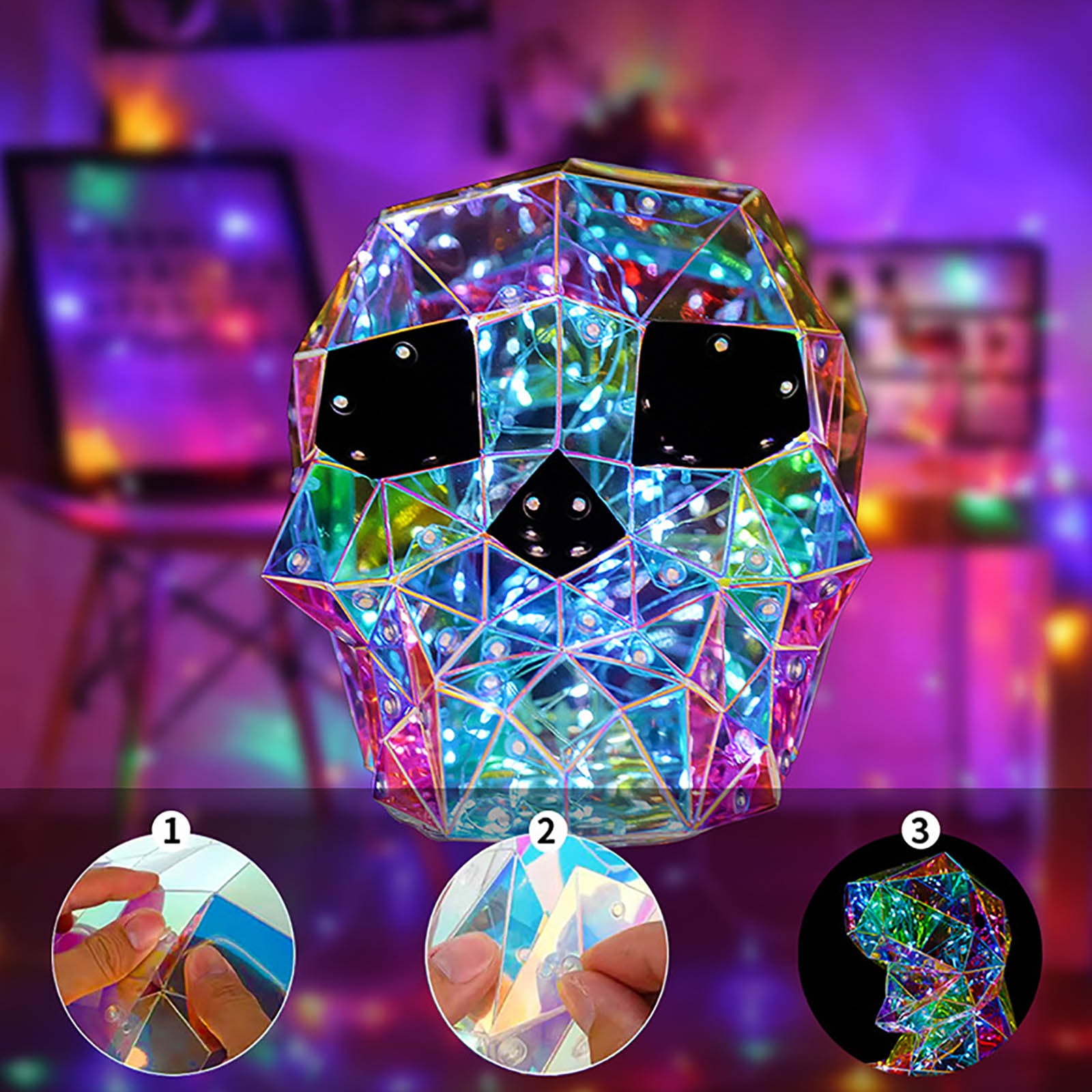 Prismatic Ghost - Prismatic Iridescent Spooky Ghost Statue, LED Ghost ...