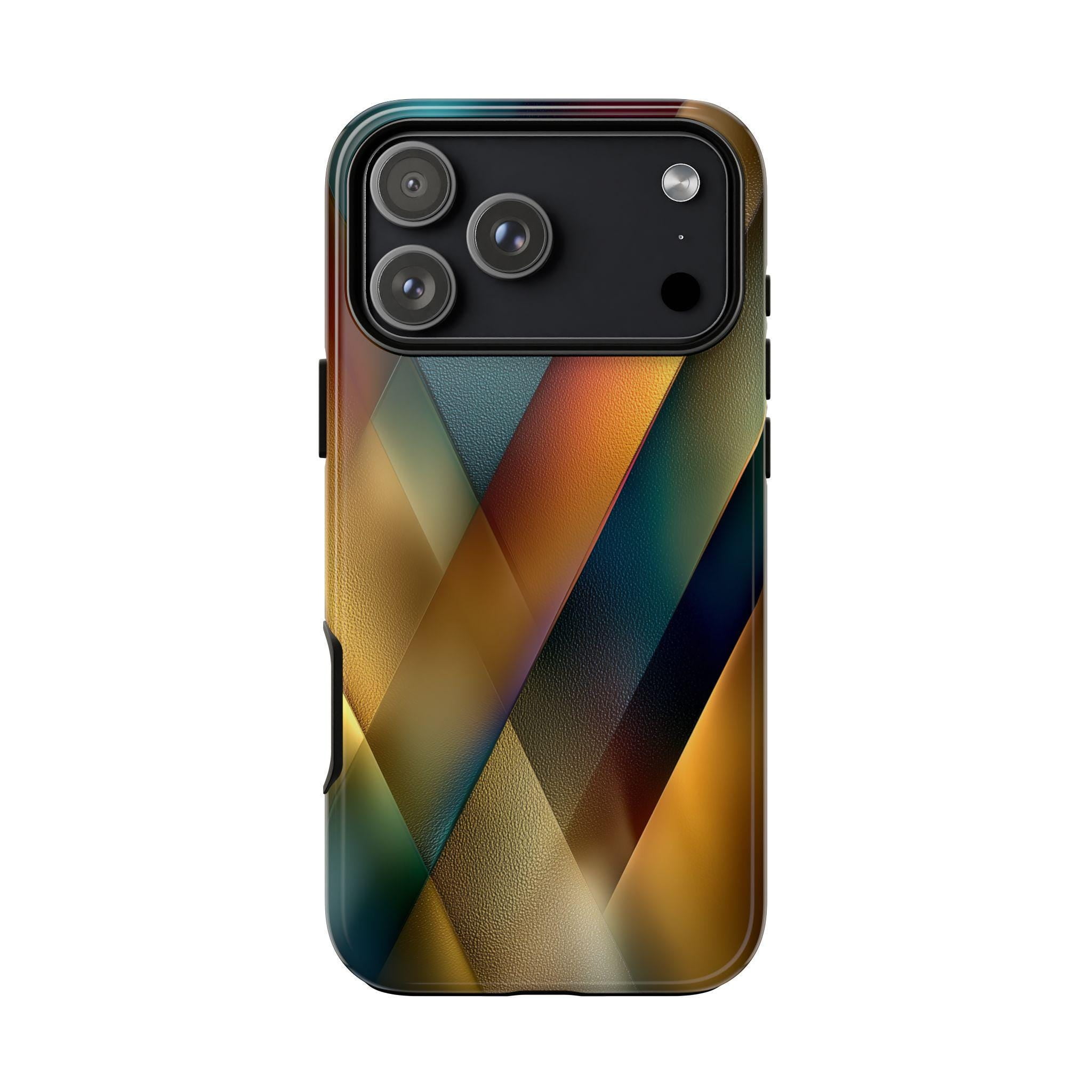 Prismatic Gold Teal Abstract Iridescence Liquid Glow Phone Case with ...