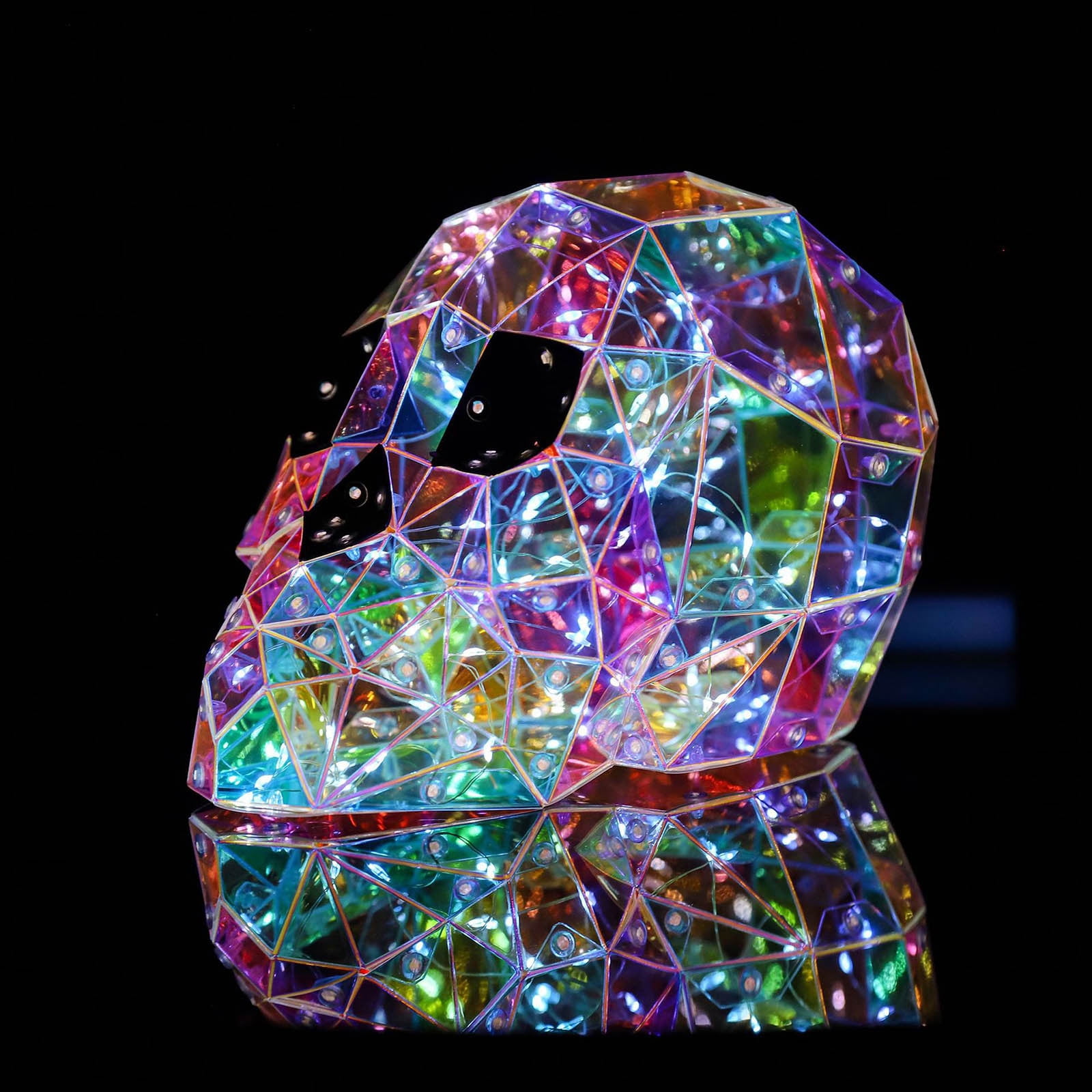 Prismatic Iridescent Skull , Halloween Skeleton Decor, Prismatic Ghost ...