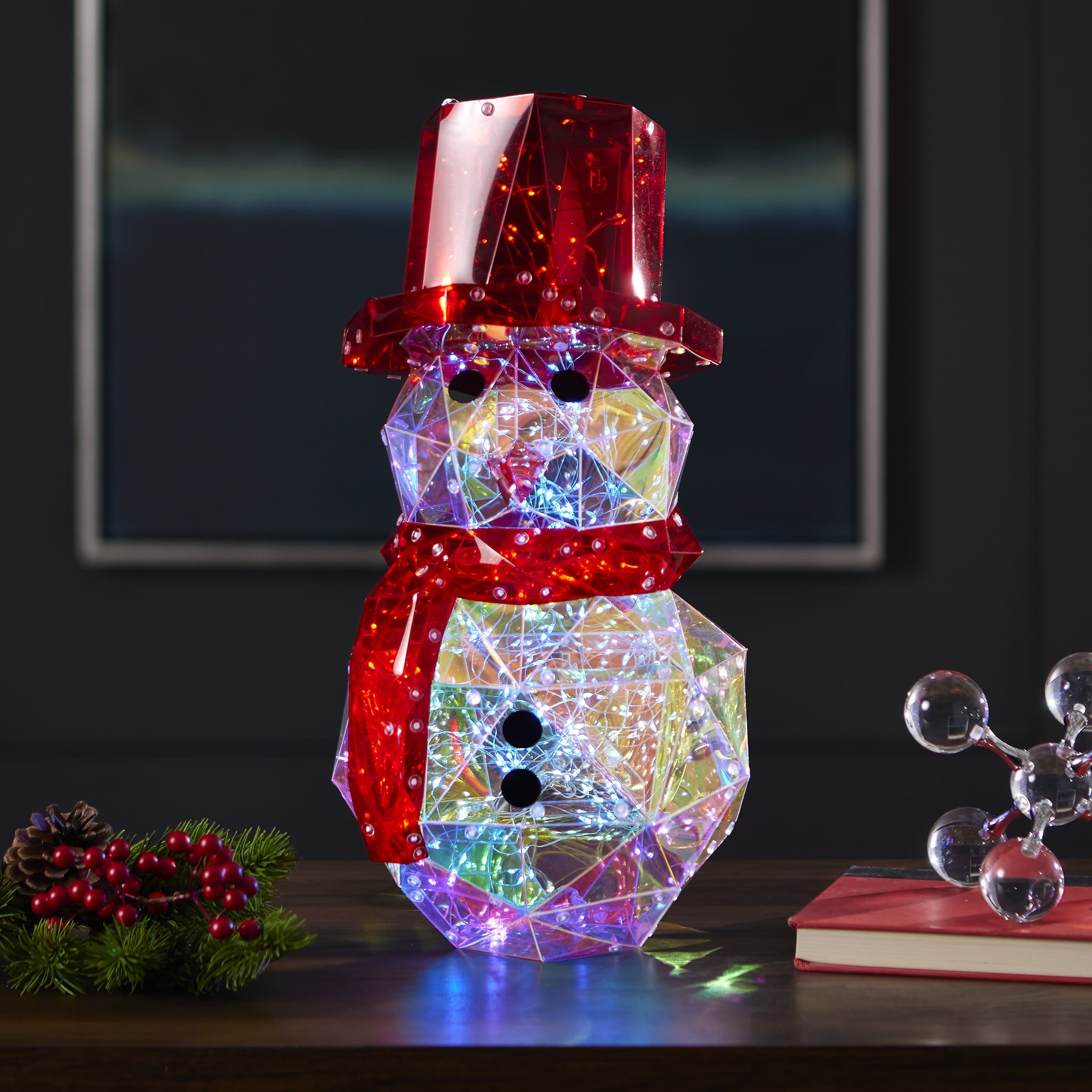 Seasonal LLC Christmas LED Lights - Prismatic Iridescent Snowman 16 ...