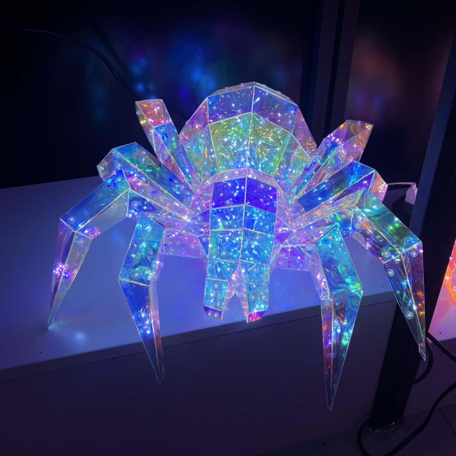 Prismatic Iridescent Spider 9", 2025 Halloween Lights Gift for Women ...