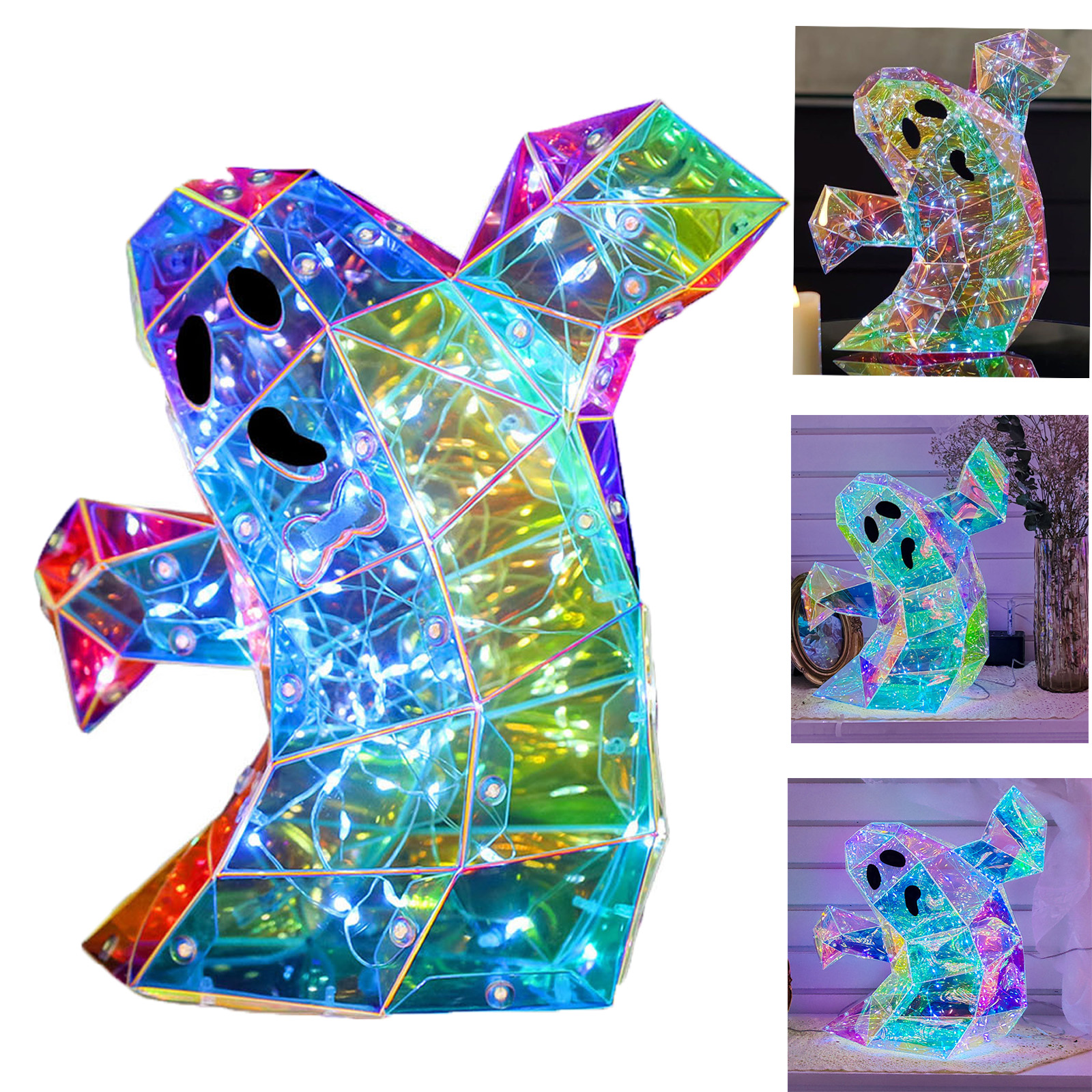 Prismatic Iridescent Spooky Ghost,Prismatic Ghost Led Lights,Light Up ...