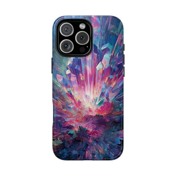 Prismatic Shard Explosion in Pink and Blue Abstract Artwork Phone Case ...