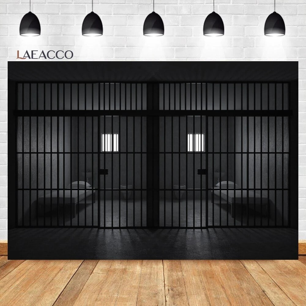 Prison Cell Room Backdrop Dark Jail Cell Bed Bloodstains Murder Mystery ...