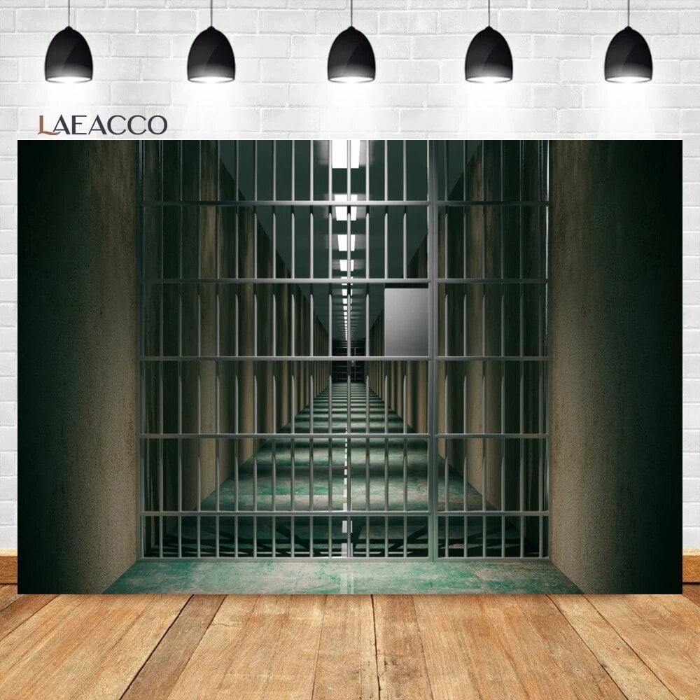 Prison Cell Room Backdrop Dark Jail Cell Bed Bloodstains Murder Mystery ...